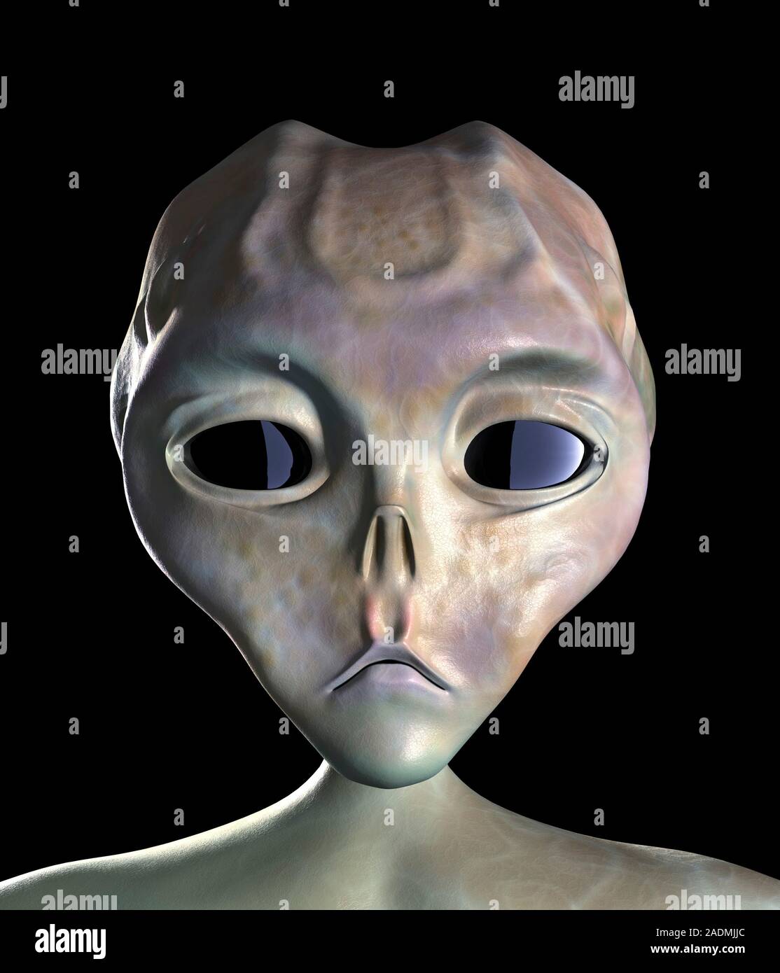Alien, computer artwork. This specimen fits the most common conception ...