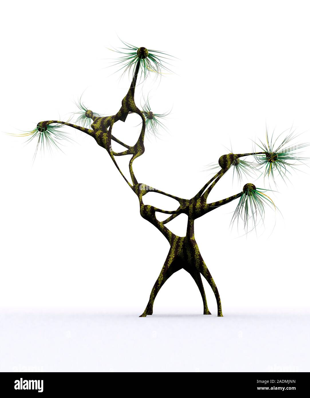 Low gravity alien. Artwork of an alien life form adapted for life on a planet with low surface ...