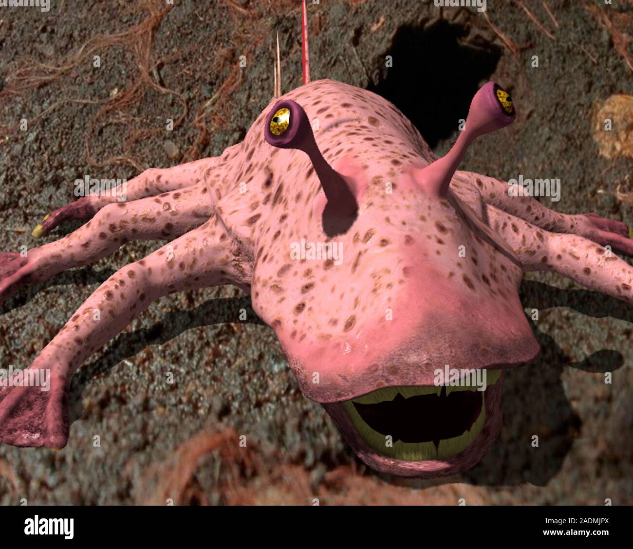 Mudpod alien. Computer artwork depicting a scientist's impression of an ...