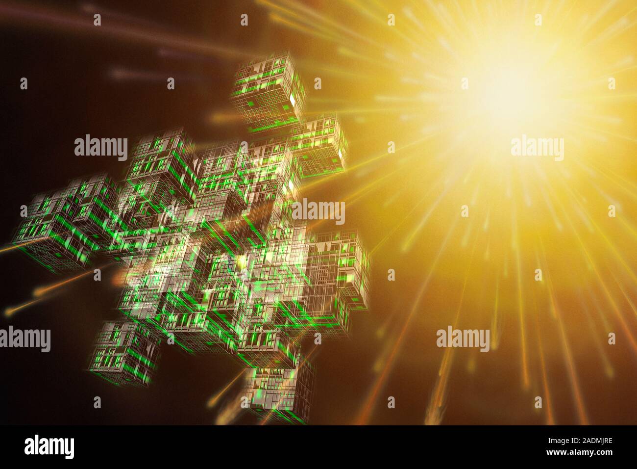 Alien computer. Artwork of a hypothetical alien life form in the shape ...