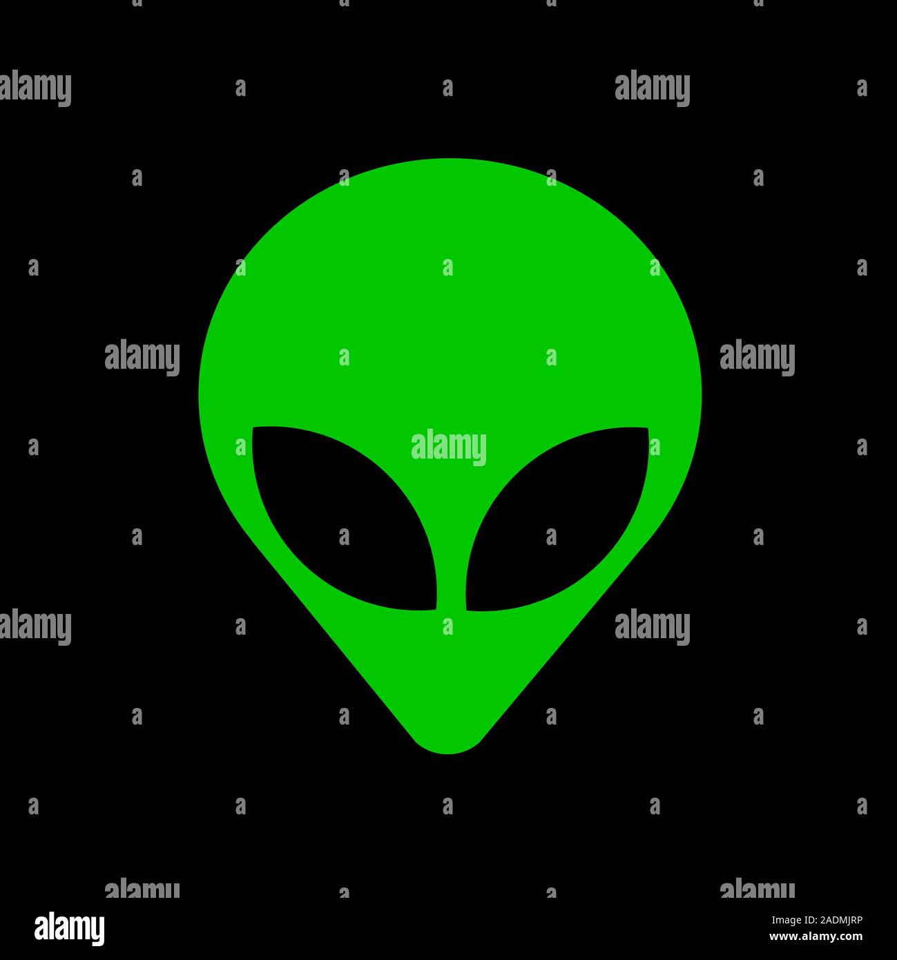 Alien face, computer artwork. This symbol is commonly used by the media ...