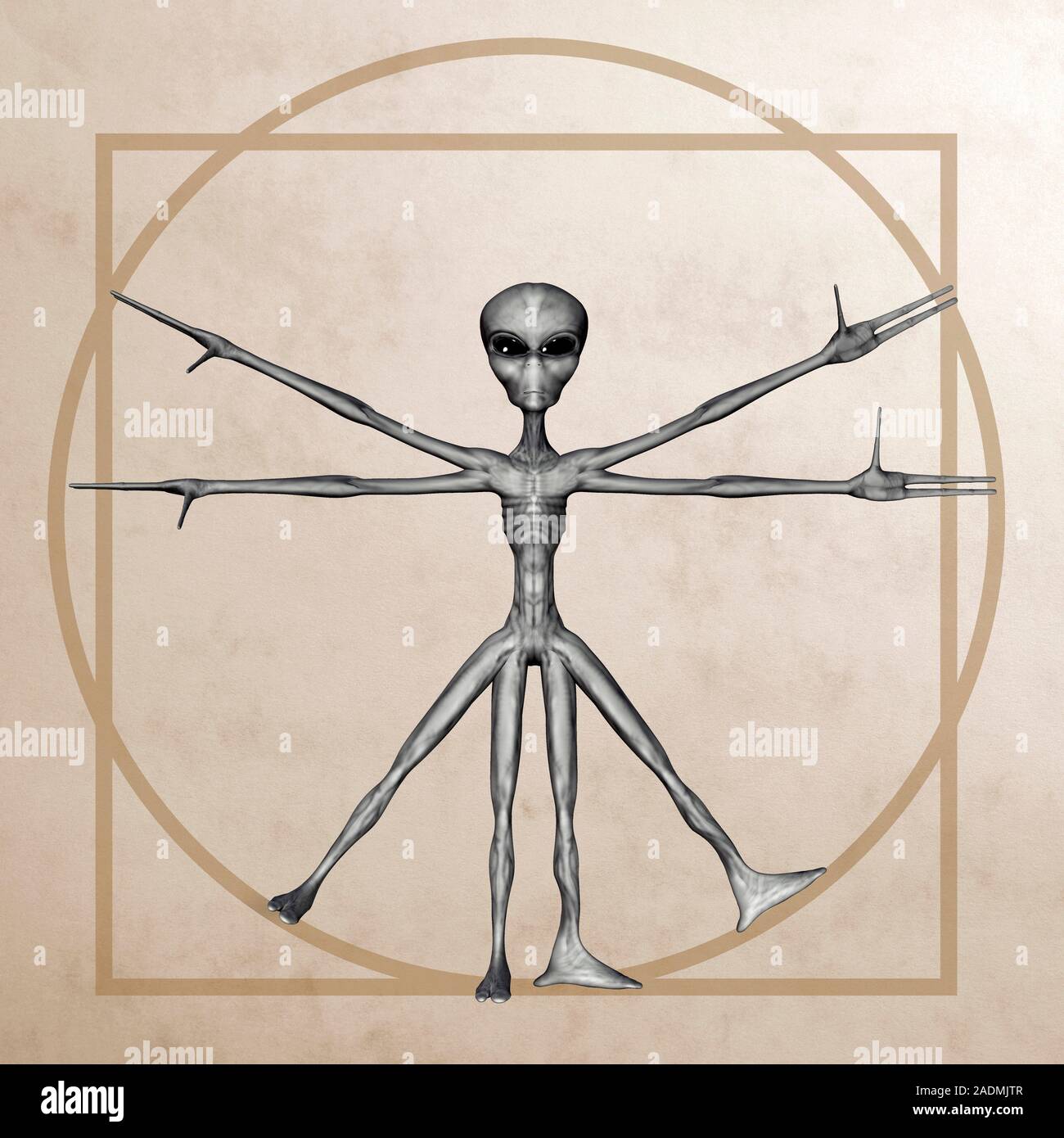 Alien. Computer artwork of an alien life form based on Italian artist ...