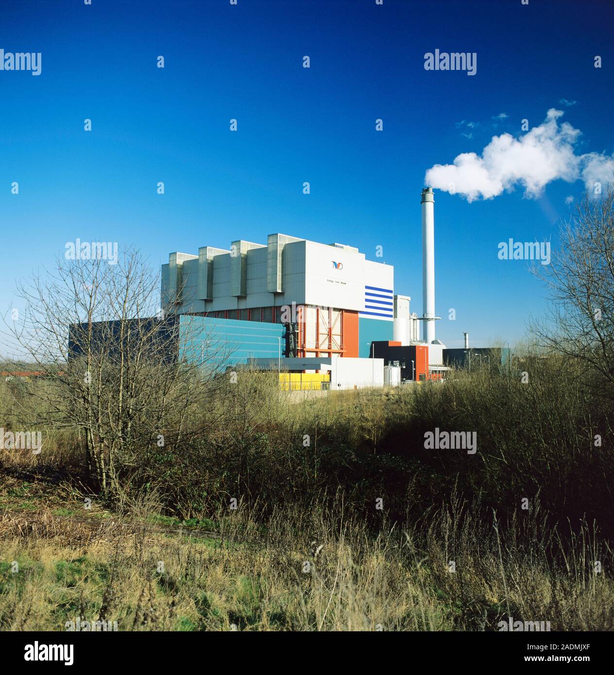 Refuse power plant. This power plant burns reclaimed household waste to ...