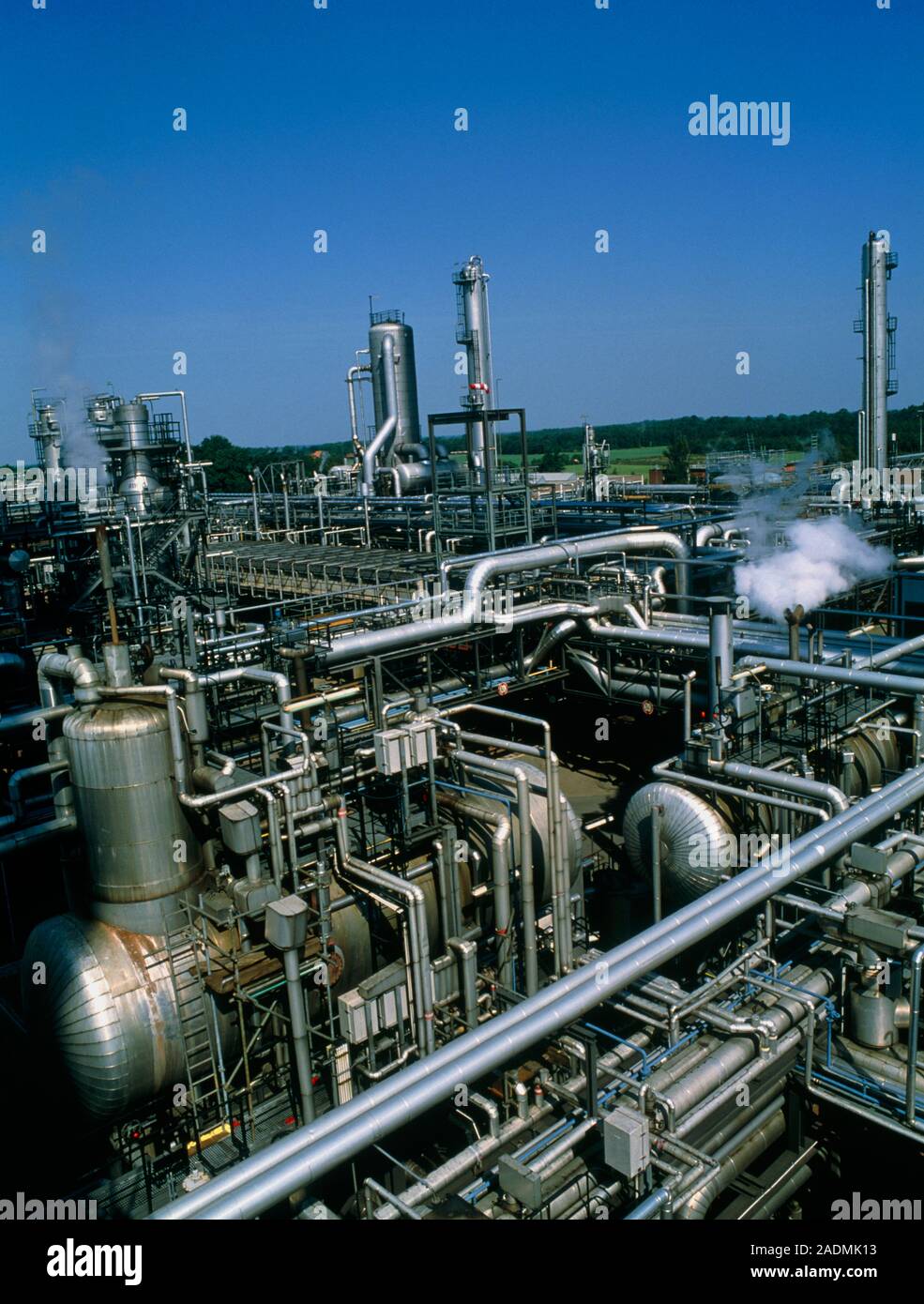 Gasworks. Industrial plant for treating acidic natural gas. Natural gas ...