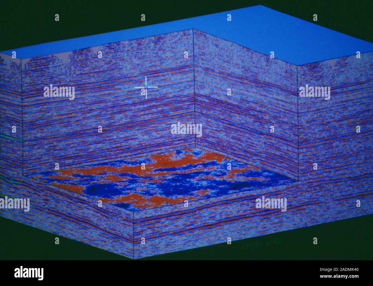Oil deposits. Computer representation of underground oil deposits ...