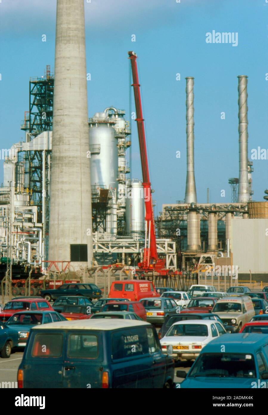 Photograph of a cracking plant. Cracking is a chemical reaction in ...