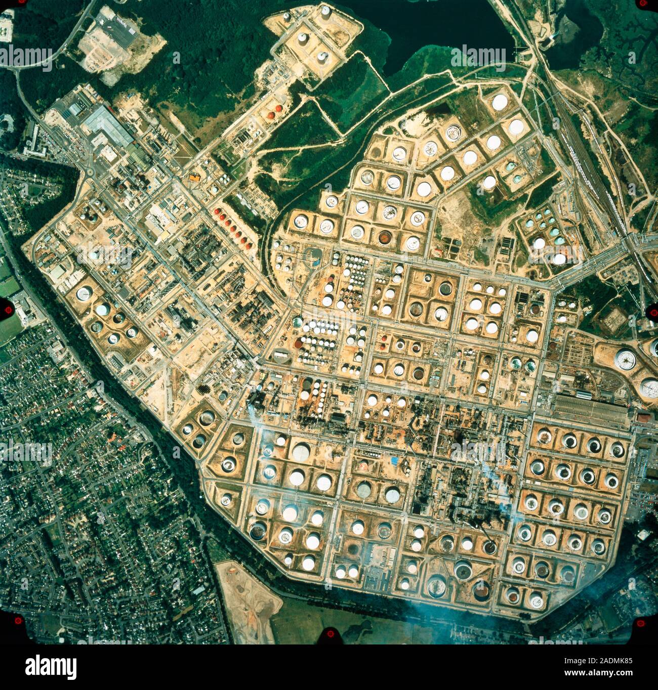 Oil refinery. Aerial image of the oil refinery at Fawley, Southampton ...