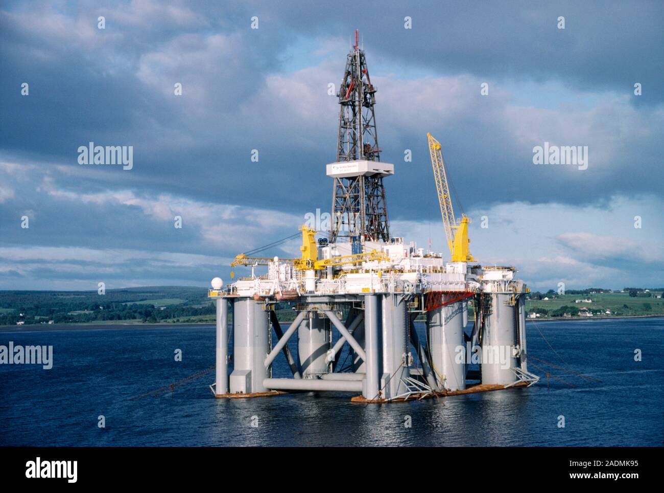Oil rig platform. Offshore platform being constructed near the town of ...