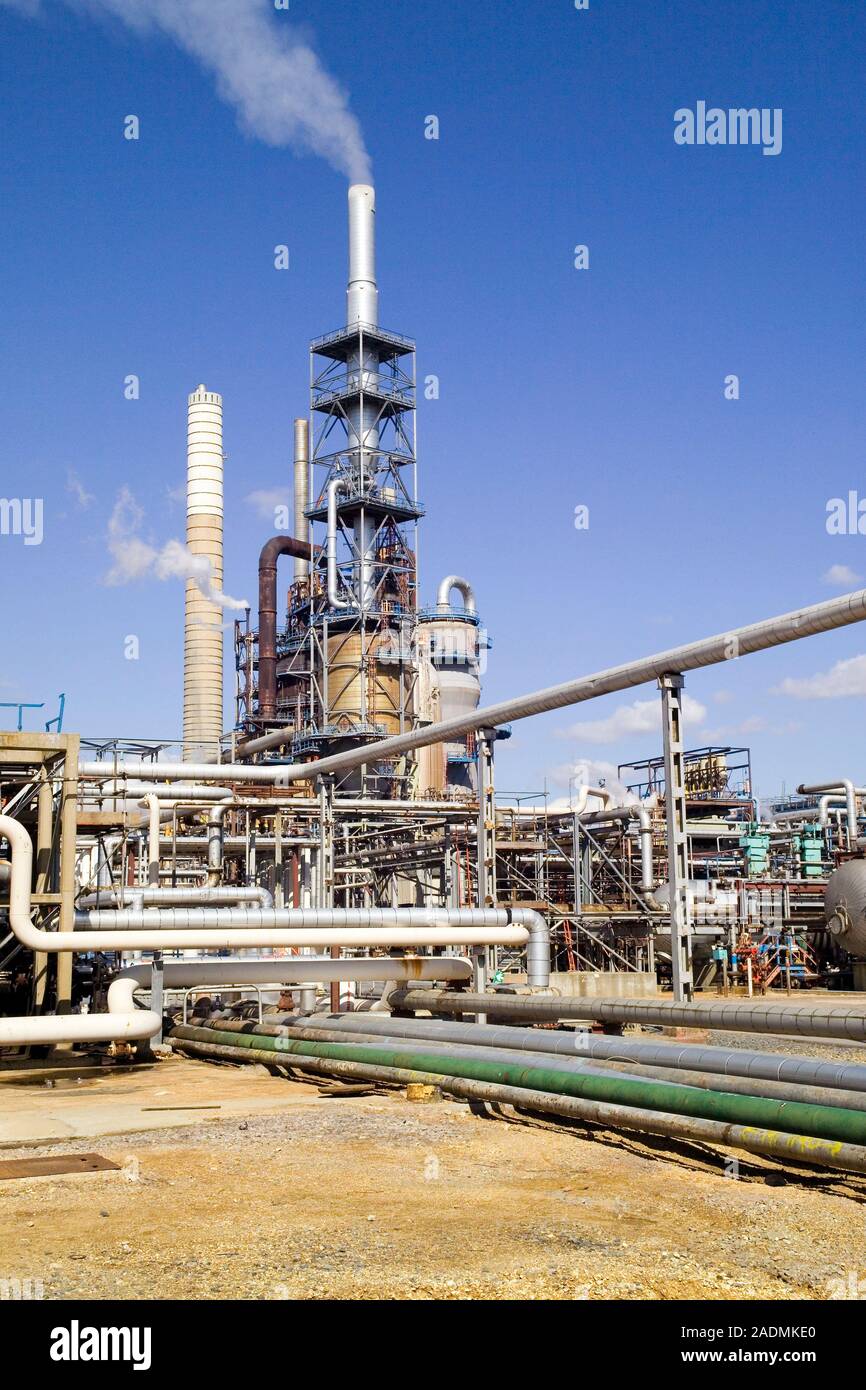 Oil refinery. This is the catalytic cracking area. Catalytic cracking ...