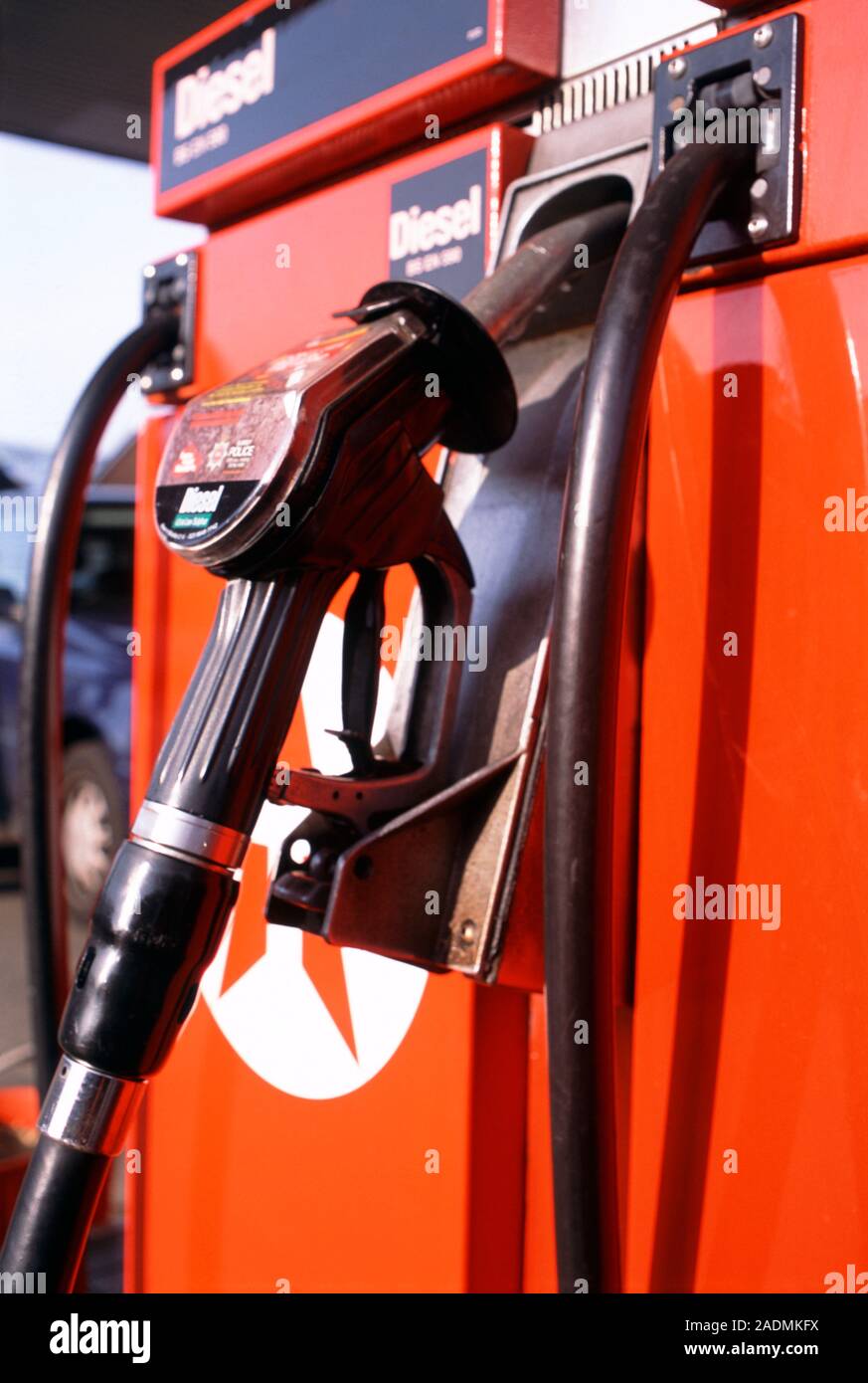 Diesel pump in a filling station Stock Photo - Alamy