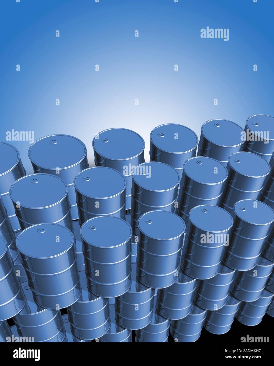 Oil barrels. Computer artwork of stacked oil barrels Stock Photo - Alamy