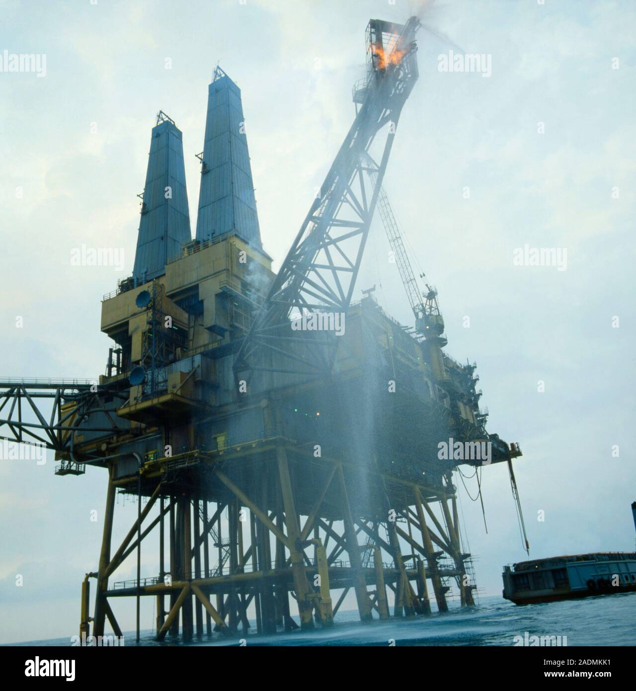 Heather Alpha, Union Oil production oil rig showing twin drilling ...