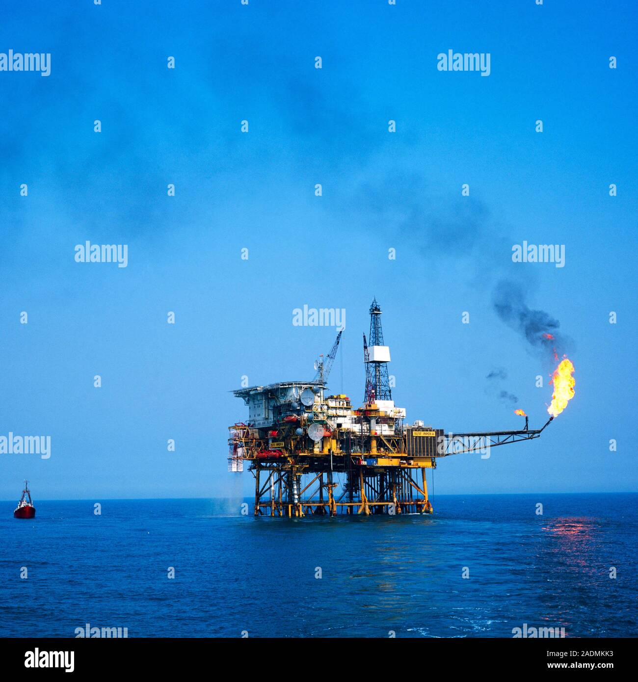 Piper Platform, Occidental oil company, a production oil rig (l982 ...