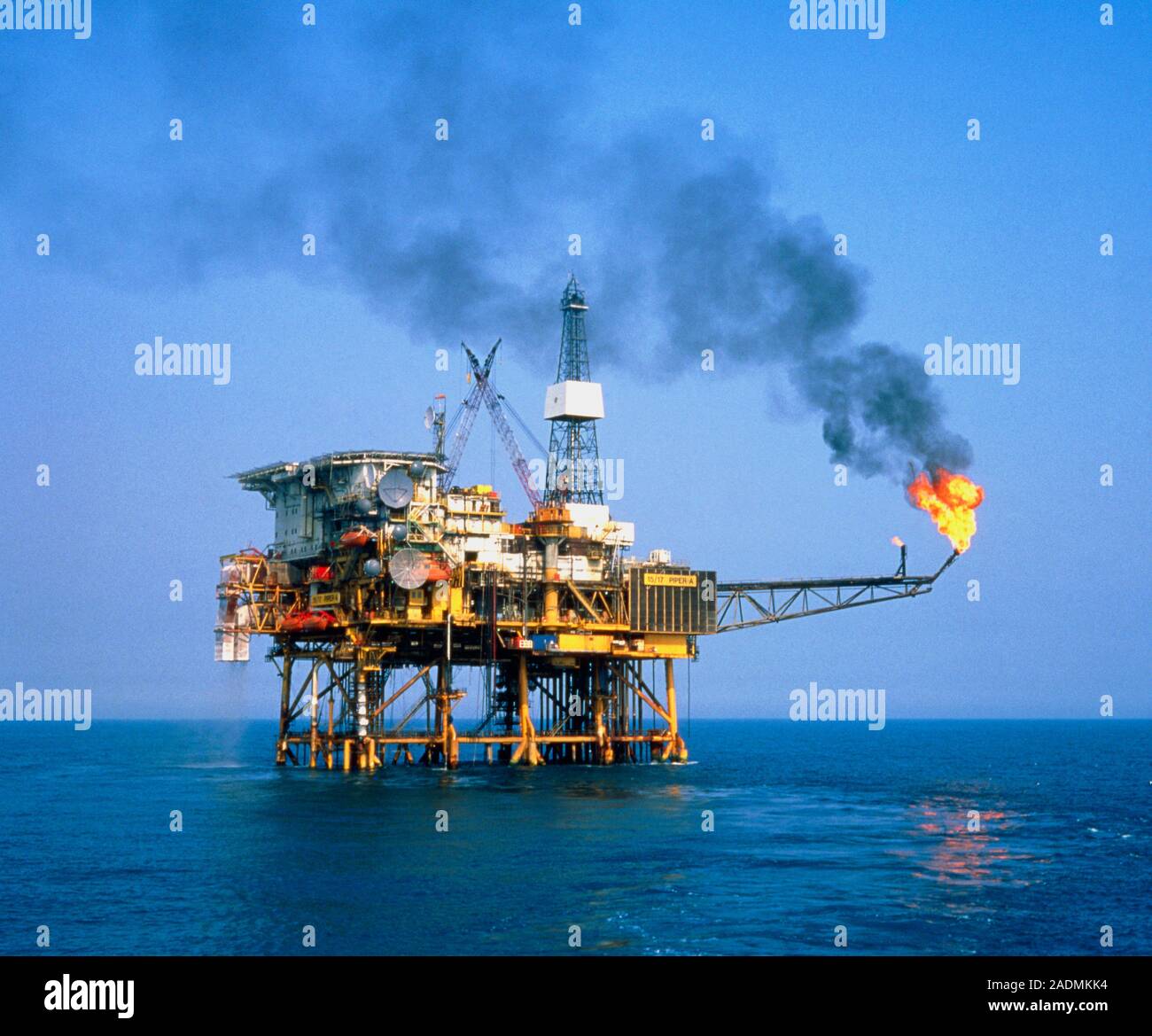 Piper oil production platform, North Sea. The platform is operated by ...
