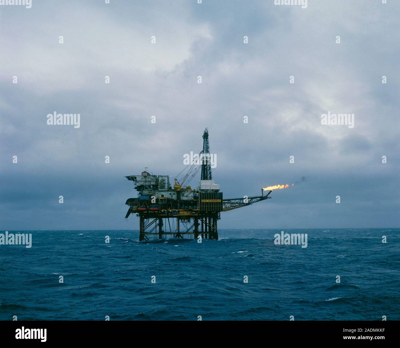 Oil rig. View of Claymore-A, an oil production rig in the North Sea ...