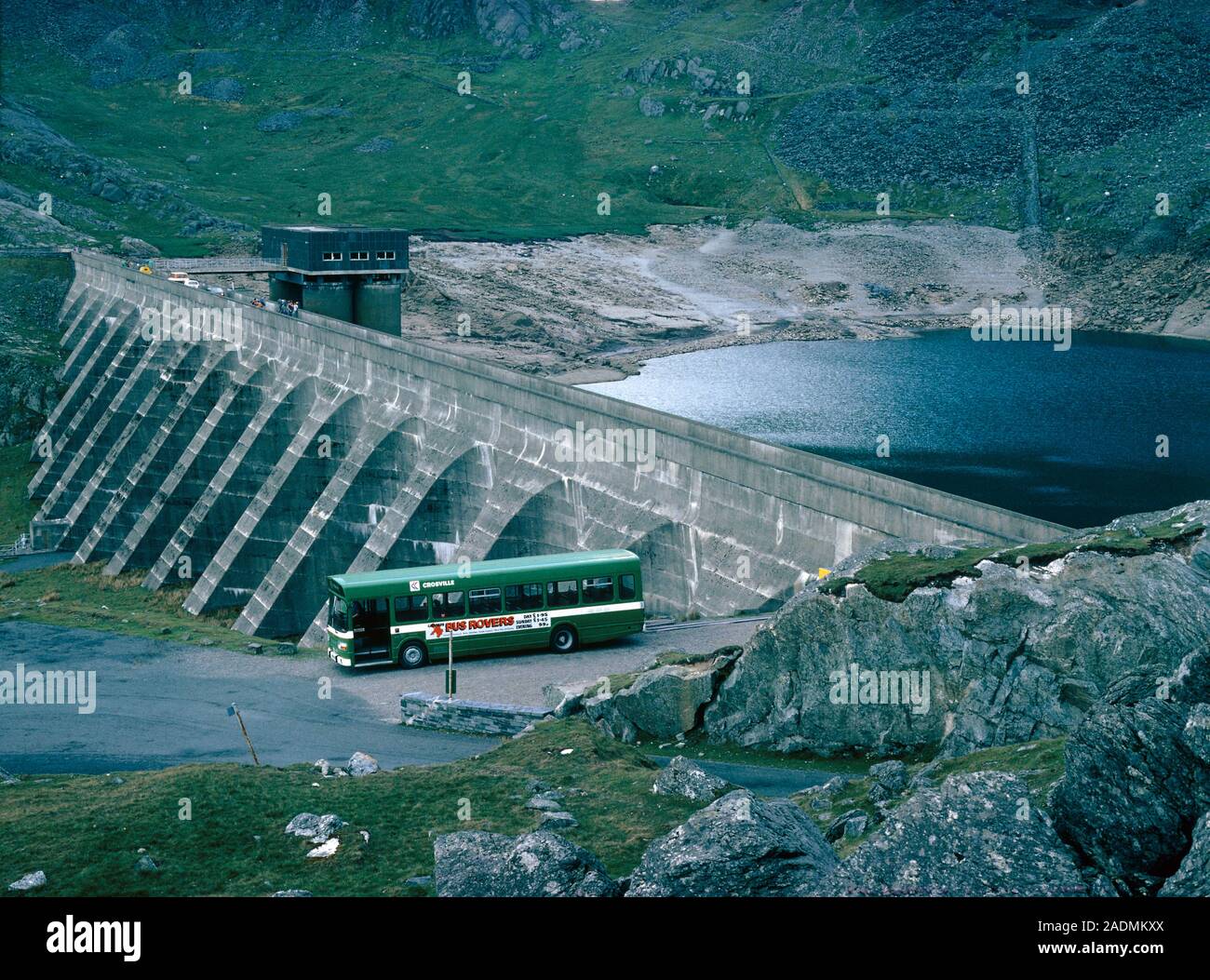 Stwlan Dam & Reservoir above Ffestiniog hydro electric pumped storage ...