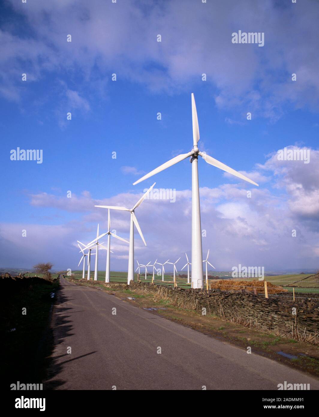 Royd Moor wind farm. Wind power creates no emissions, and is reasonably ...