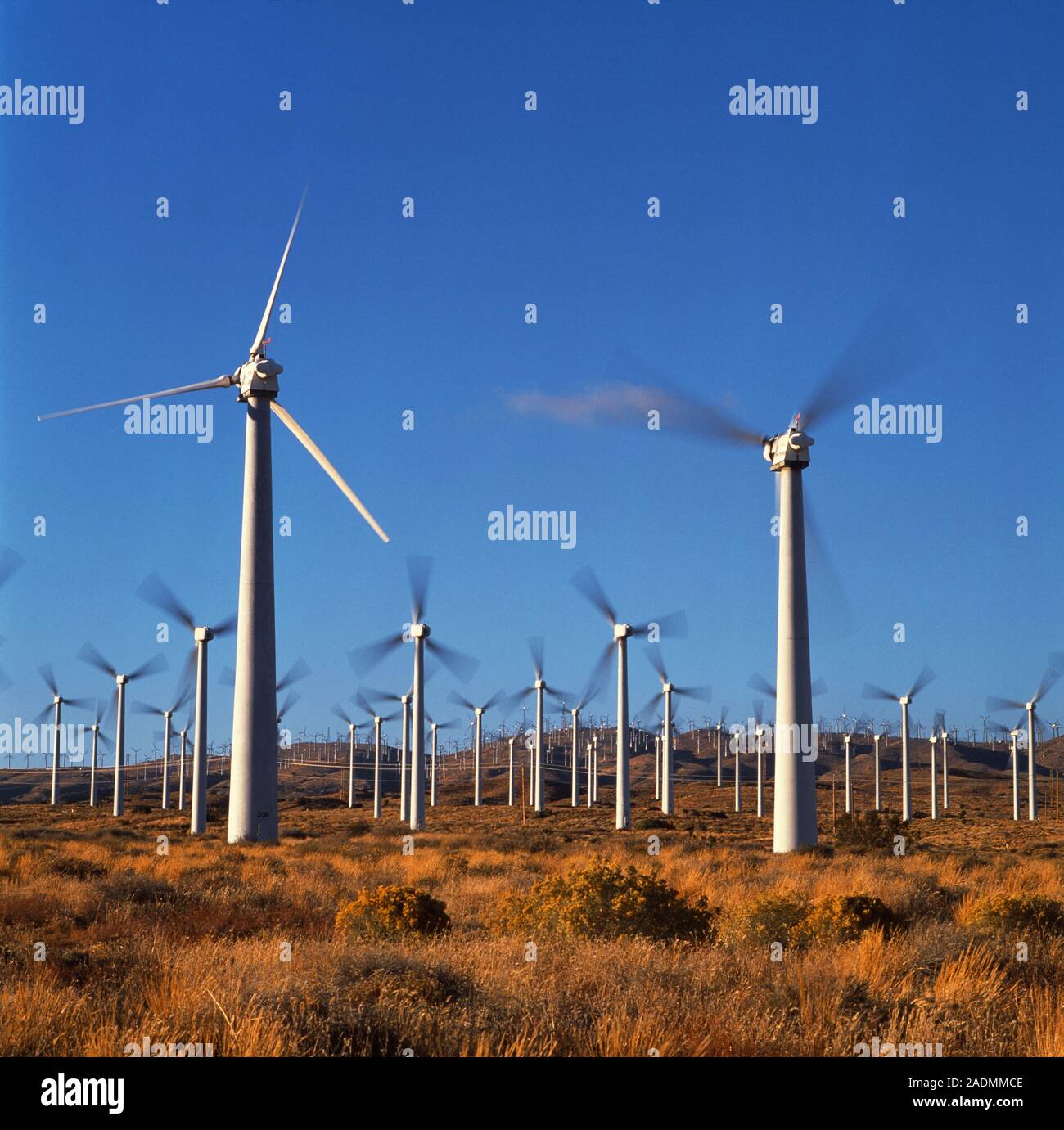 Wind farm. Windmills at the Tehachapi wind farm, the largest wind ...