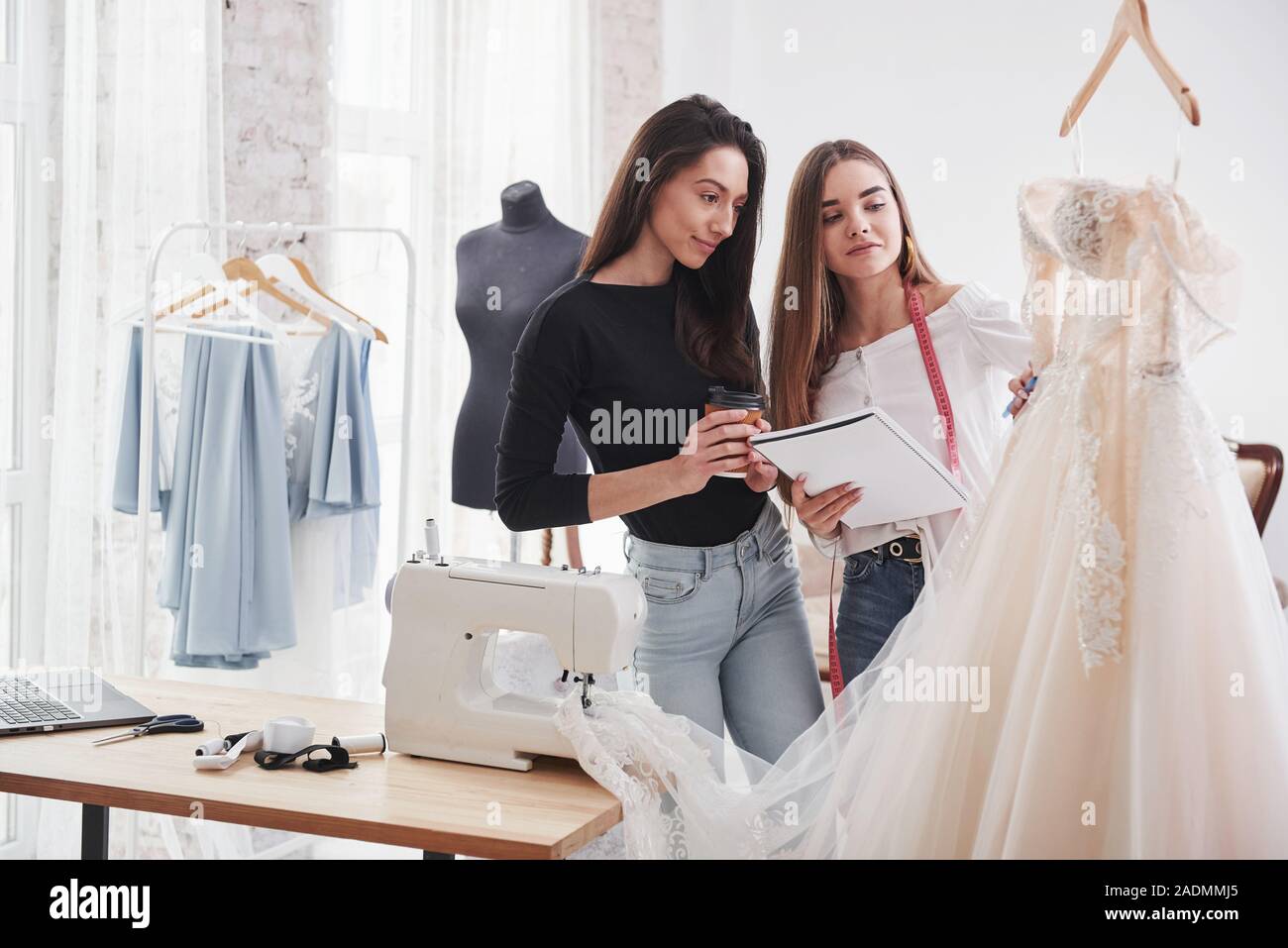 Must be perfect for the bride. The process of fitting the dress in the ...