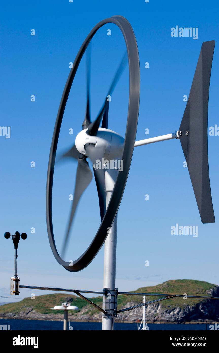 Rooftop wind energy system and wind monitoring equipment on the roof of ...
