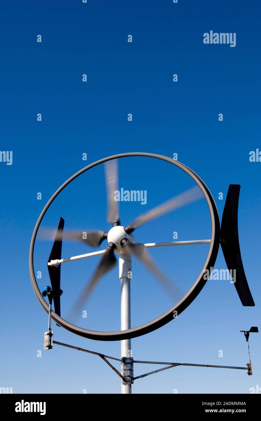 Rooftop wind energy system and wind monitoring equipment on the roof of ...