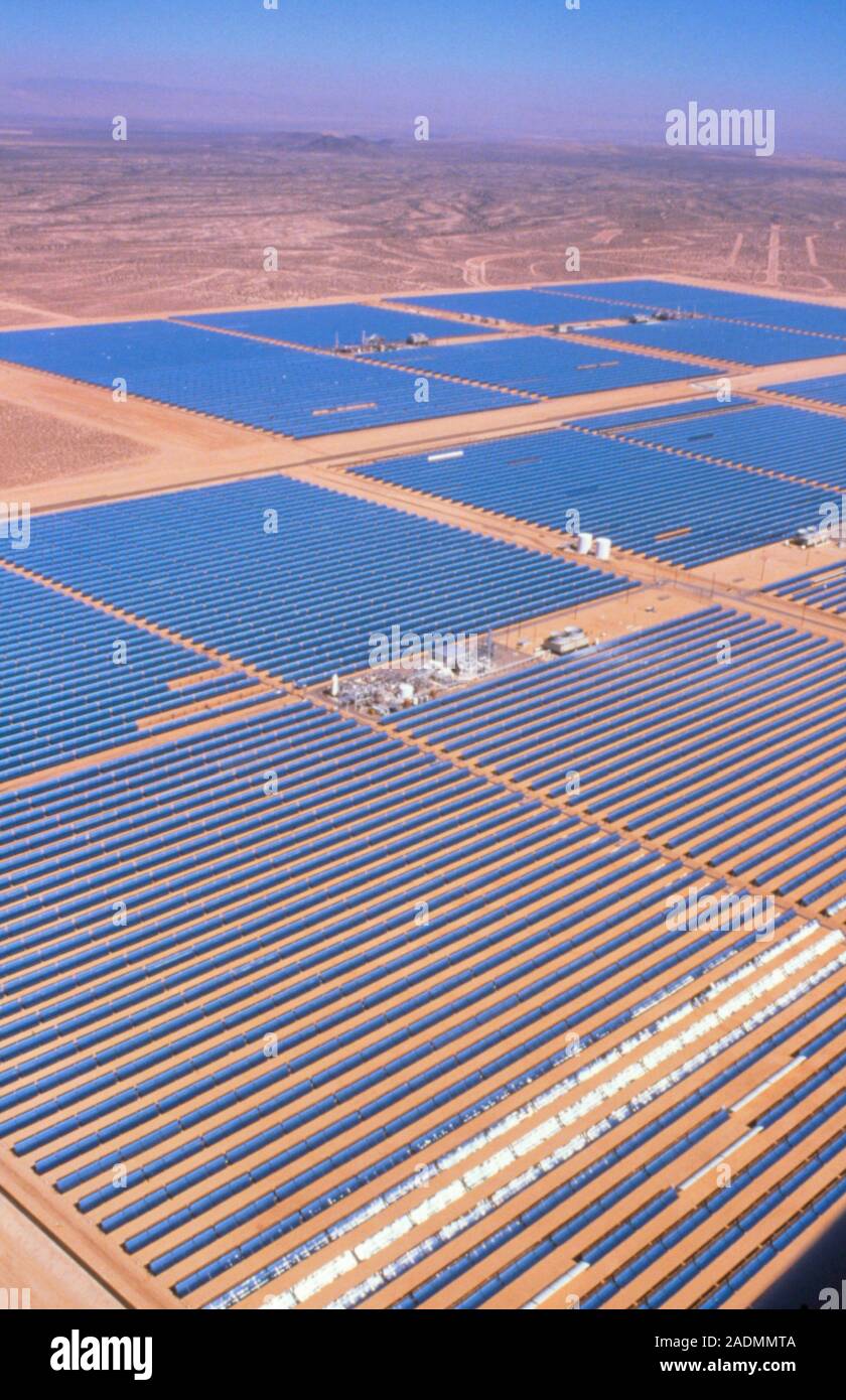 Aerial view of one of the three Luz International solar energy ...