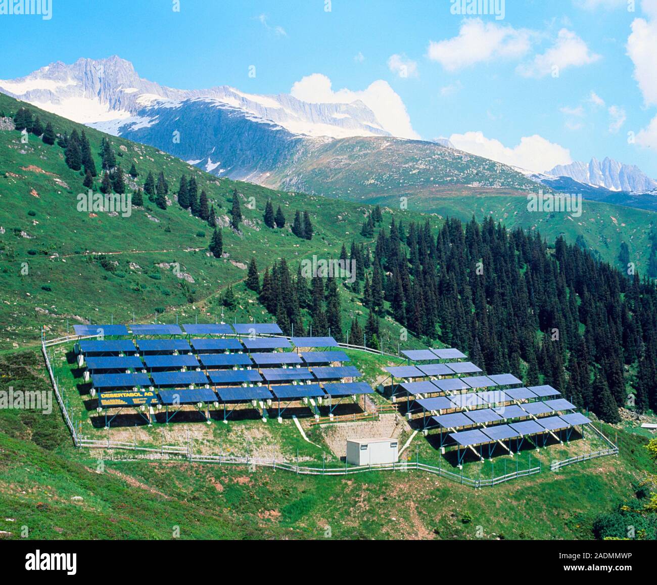 Solar power plant. Photovoltaic cells at a solar power plant in the ...
