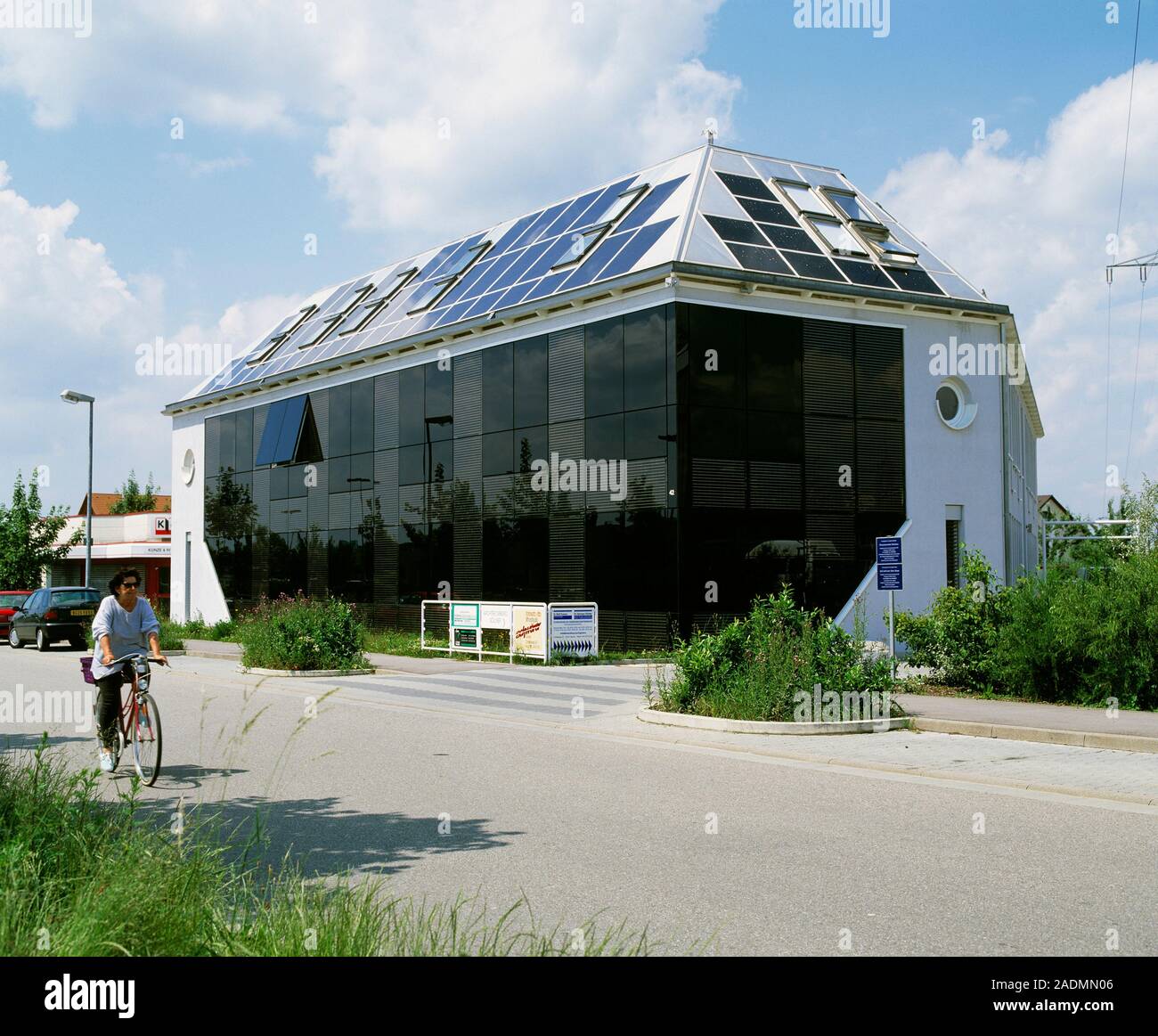 Structural solar panels. This building has panels of photovoltaic cells ...