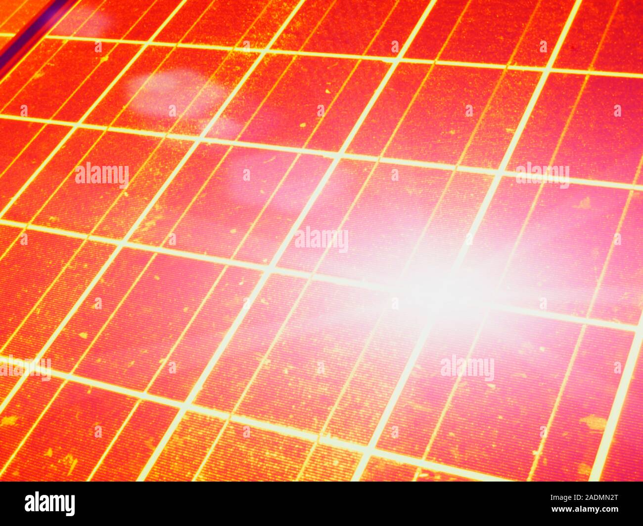 Solar panels, computer artwork. Solar panels consist of photovoltaic ...