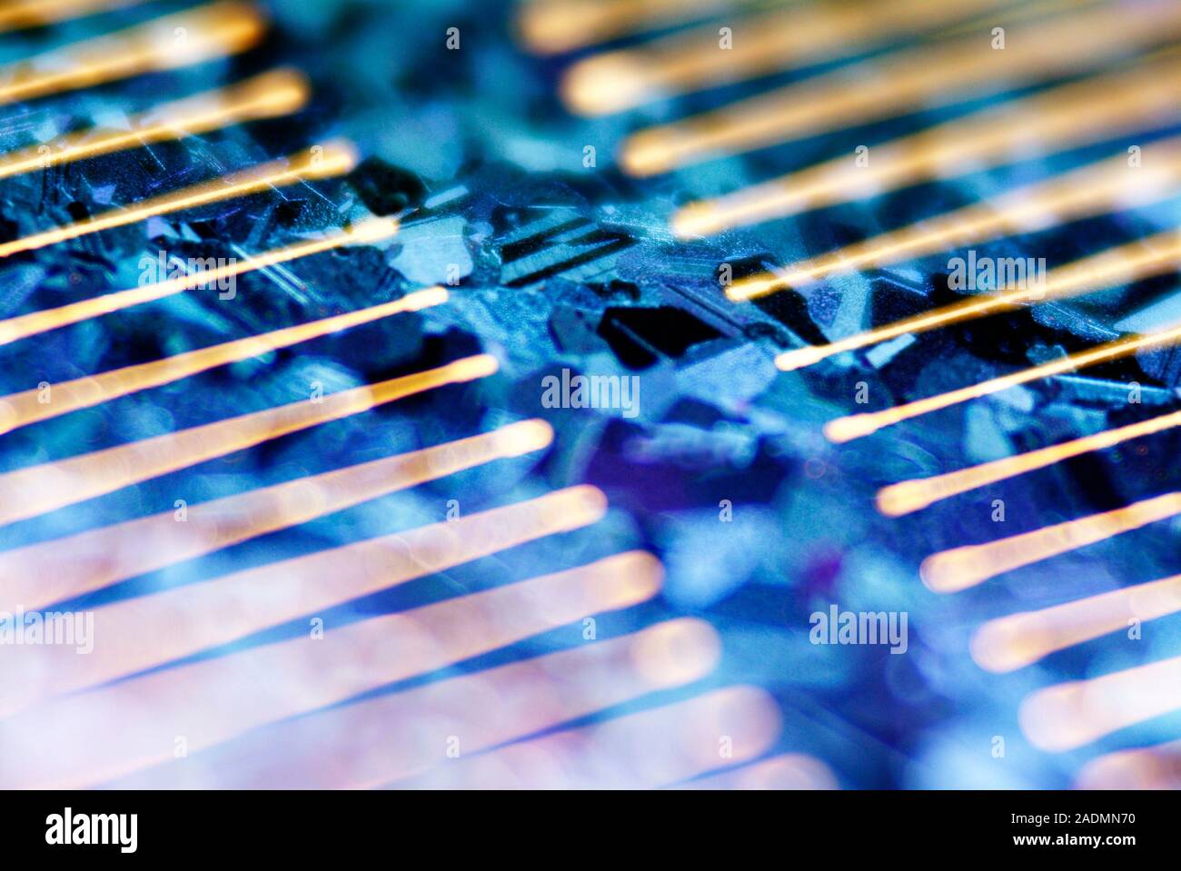 Solar cell. Close-up of the surface of a solar (photovoltaic) cell ...