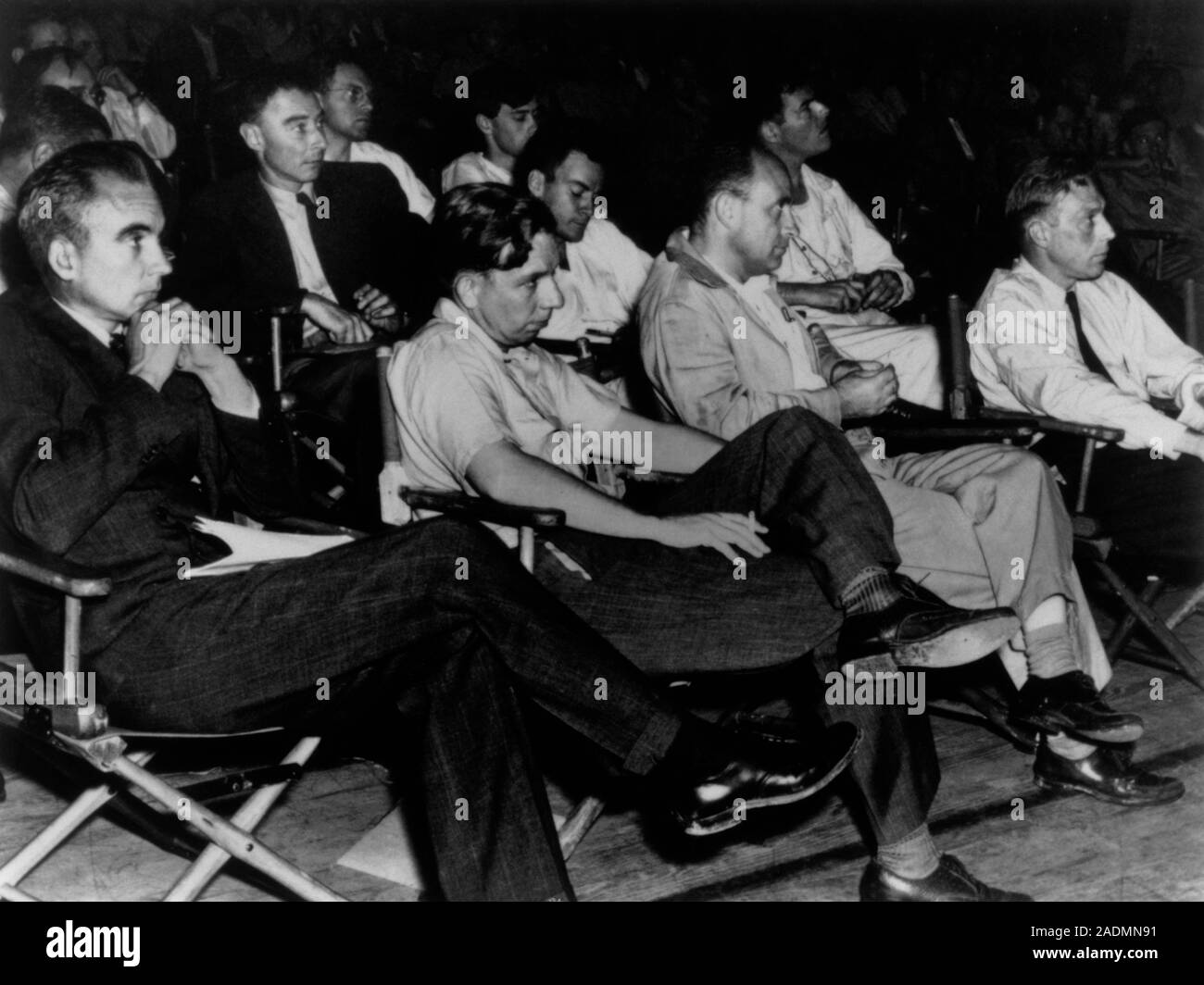 Manhattan Project. Scientists at a weekly meeting during the ...