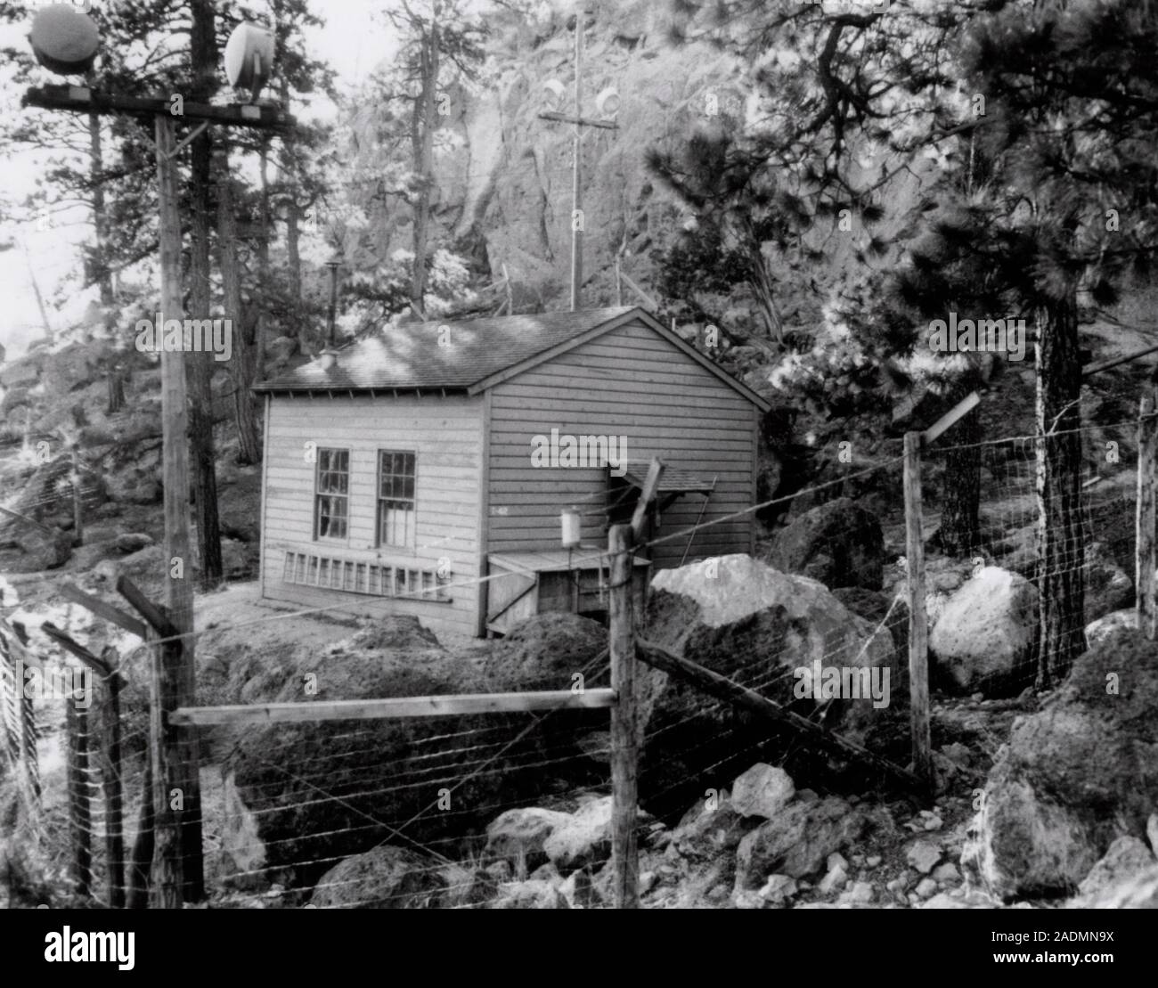 Los Alamos laboratory during World War 2. Photograph of N Building, one ...