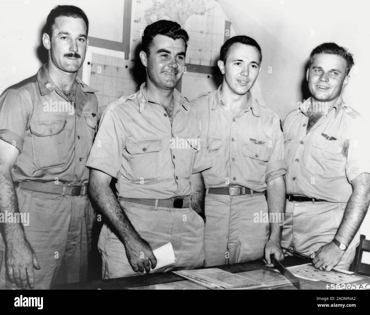 Officers who dropped the first atomic bomb. The officer members of the ...