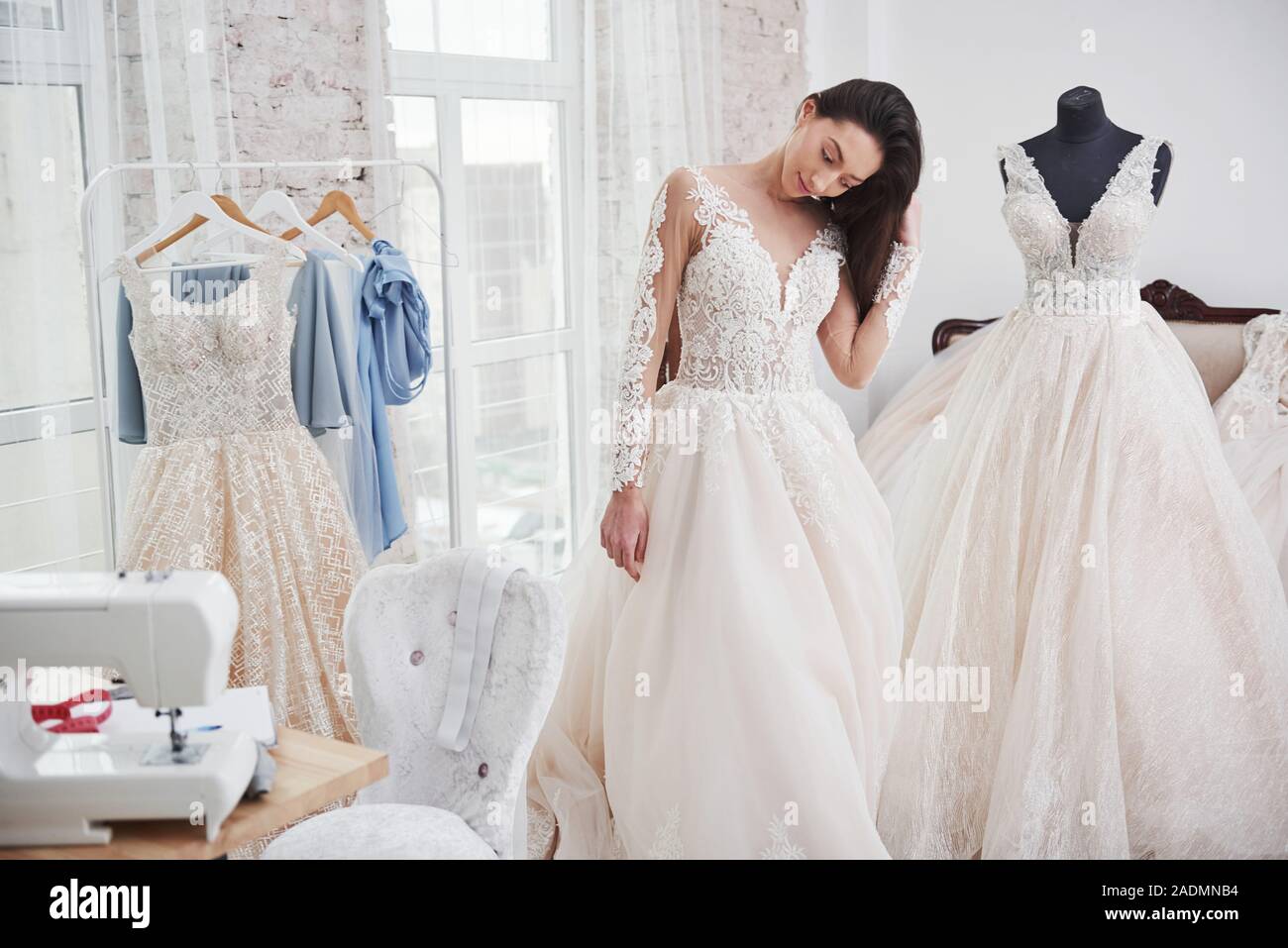 Posing for photo to take a look later on it. The process of fitting the ...