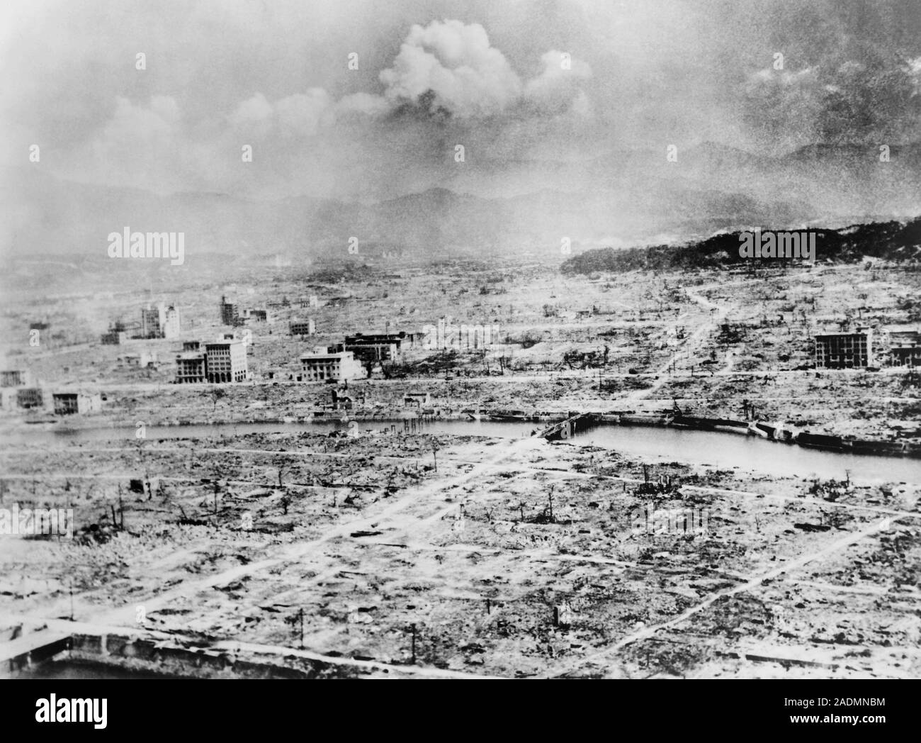 Atomic bomb destruction, Hiroshima, Japan. The city of Hiroshima was ...