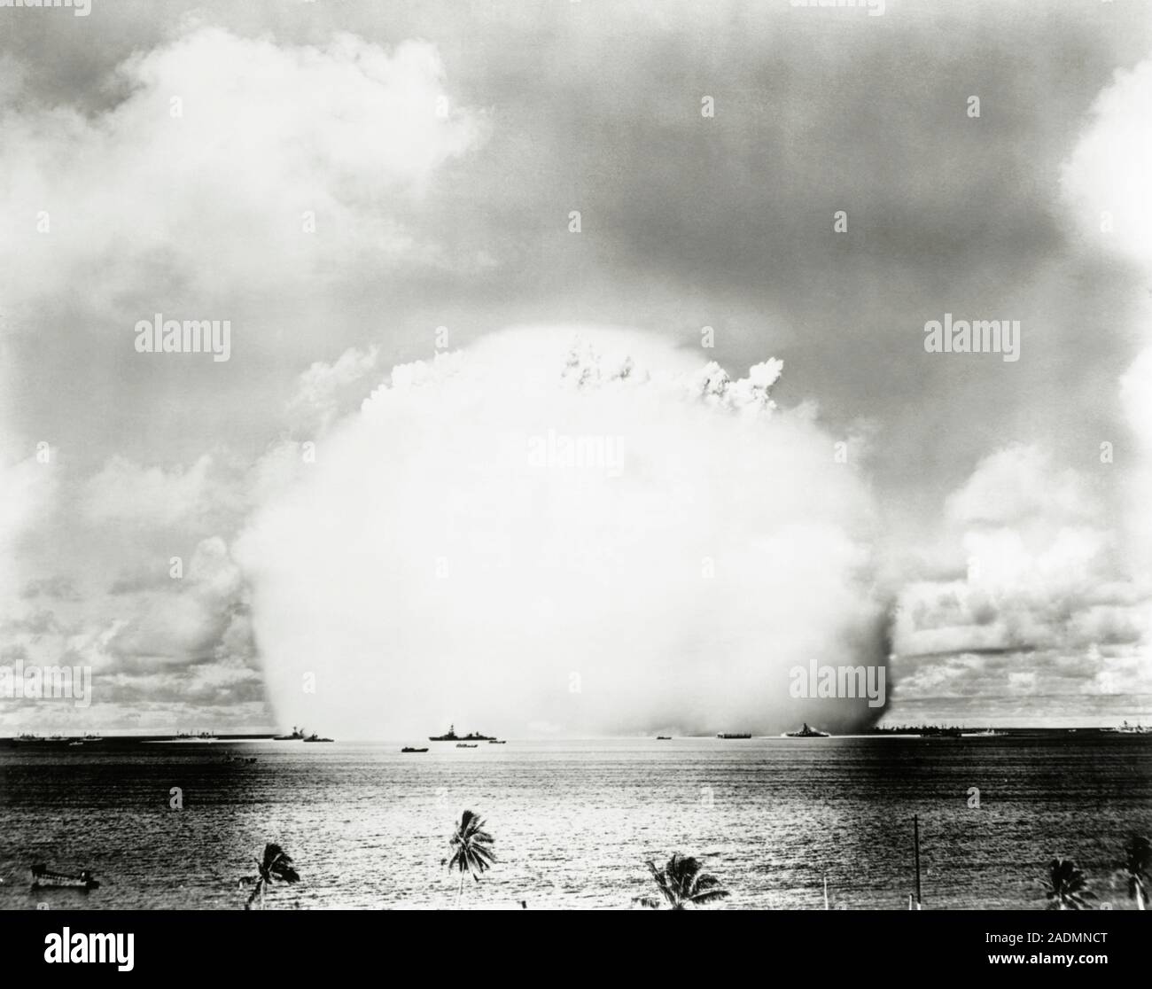 Photograph of the mushroom cloud of water and radioactive material ...