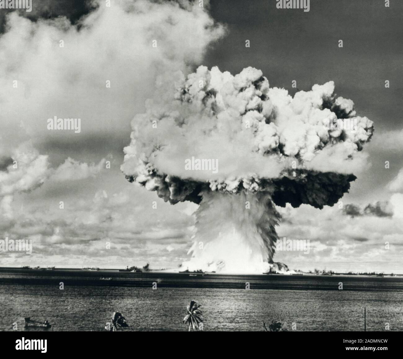 Photograph of the mushroom cloud of water and radioactive material ...