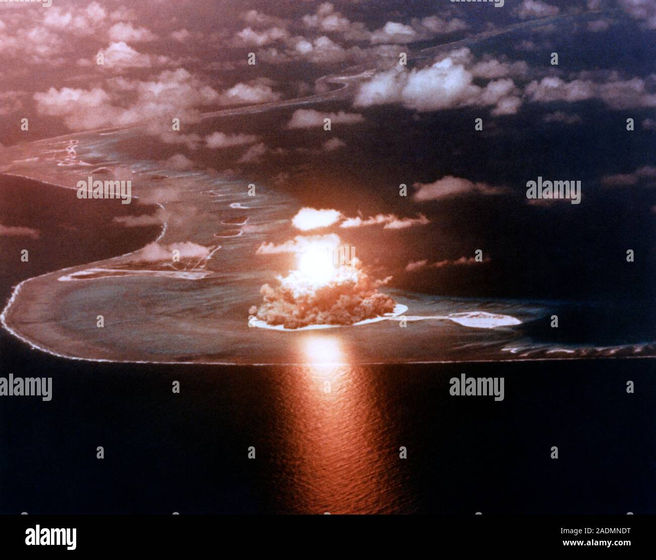 Nuclear explosion. Aerial view of the nuclear explosion, code-named ...