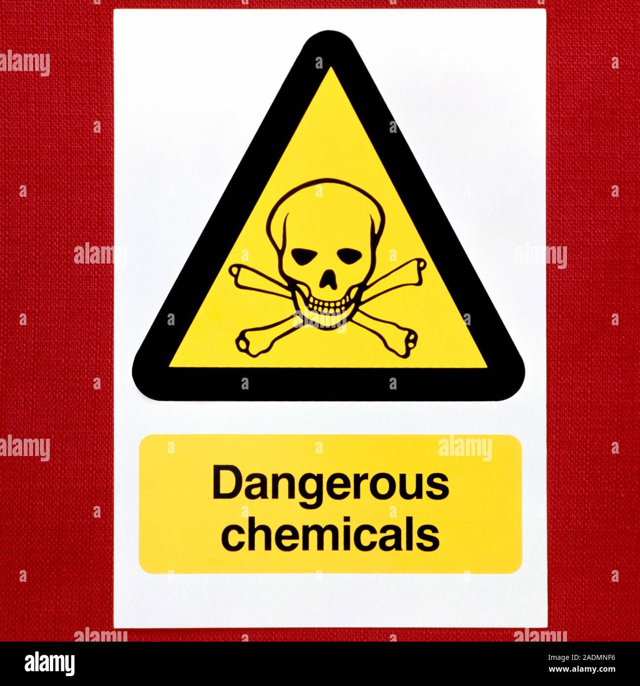 Chemical warning sign. Sign warning of dangerous chemicals. The sign ...