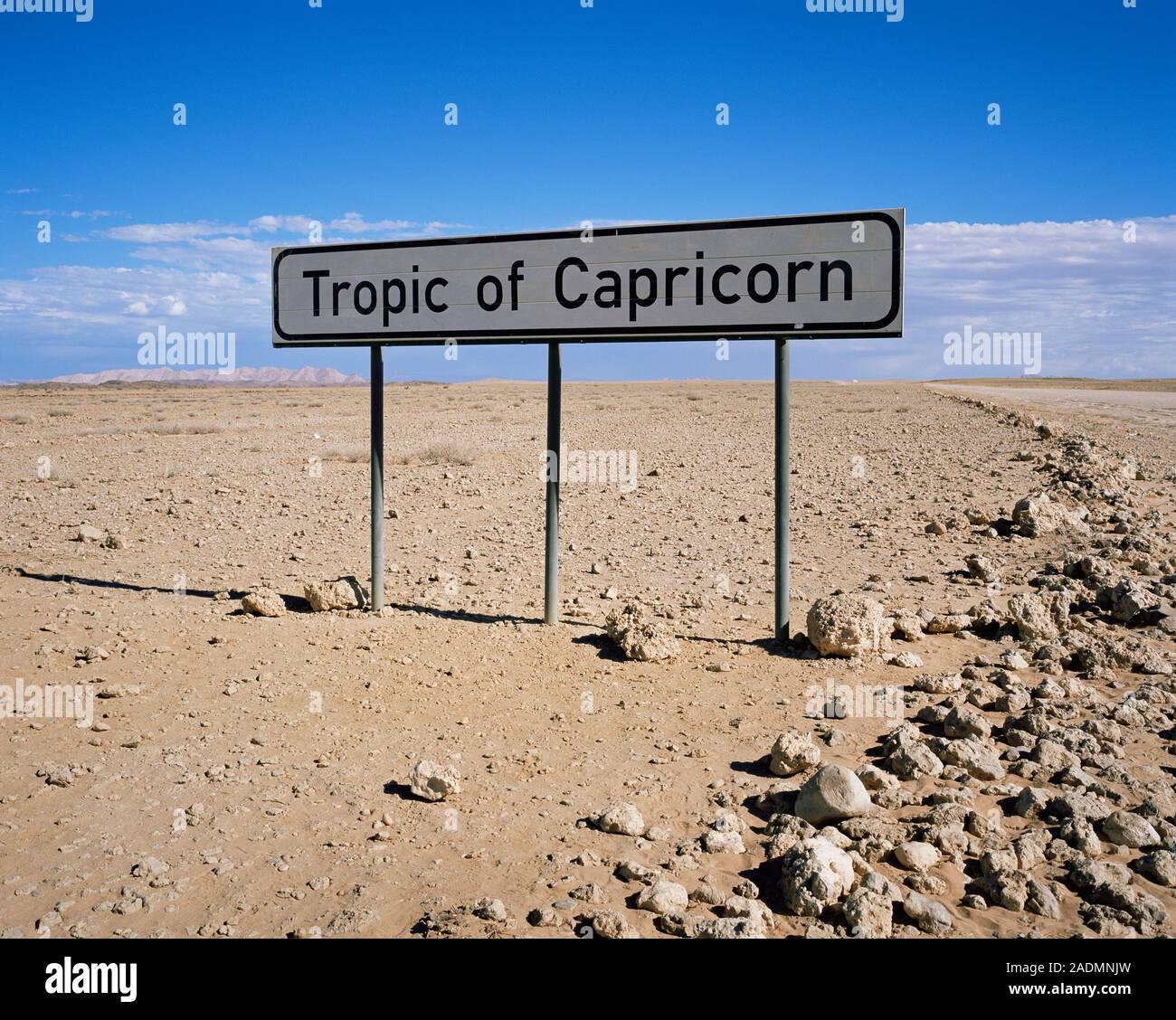 Tropic of capricorn. A sign denotes the parallel of latitude 23.5 ...