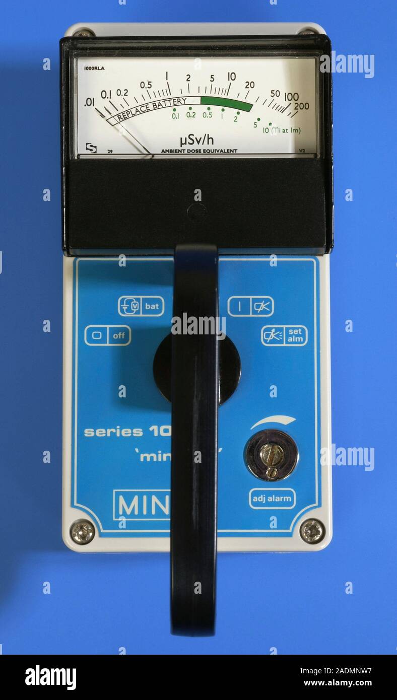 Radiation monitor. Portable device used to detect and measure radiation ...