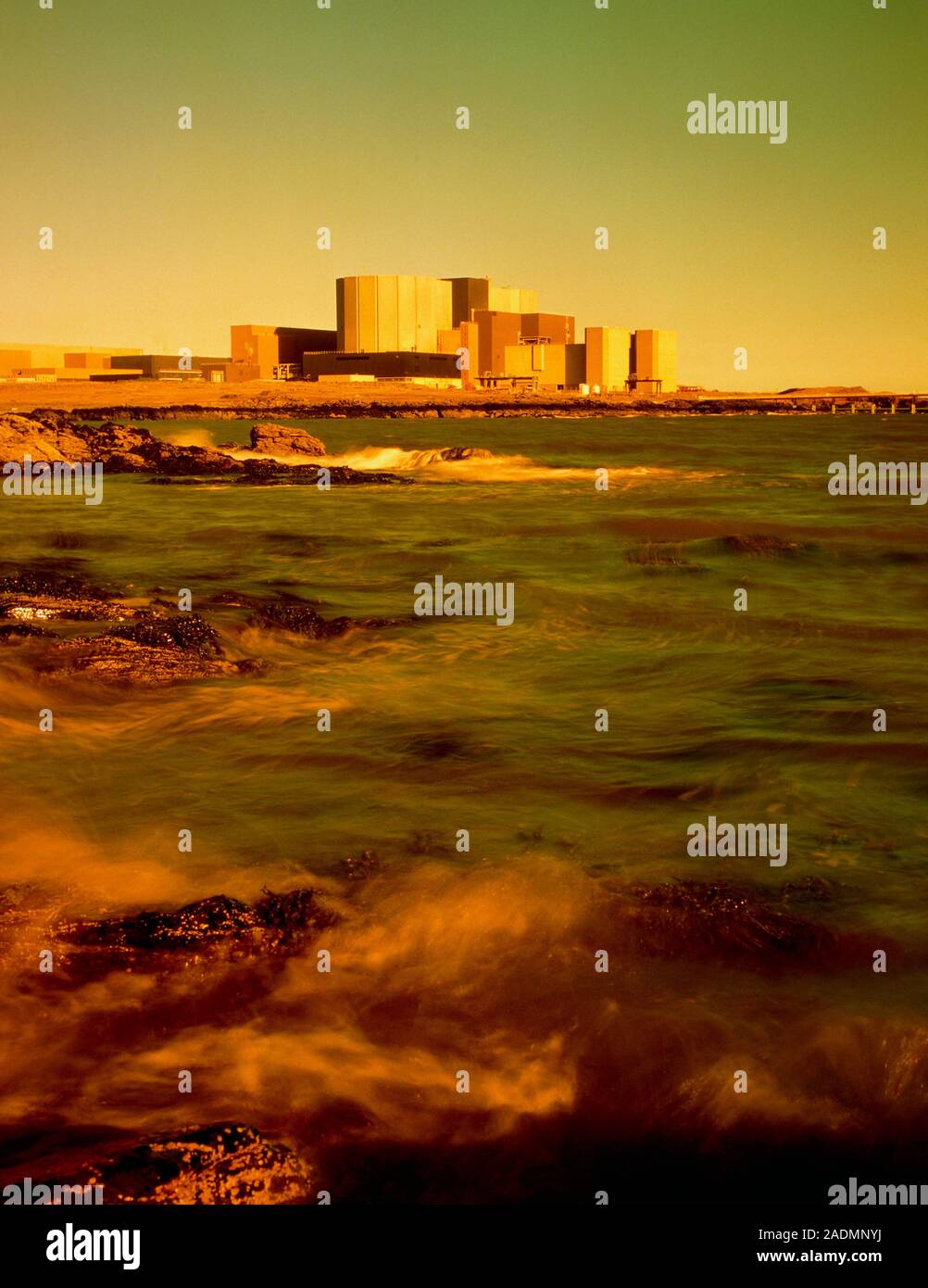 External view of Wylfa Nuclear Power Station, Anglesey, Wales. The ...
