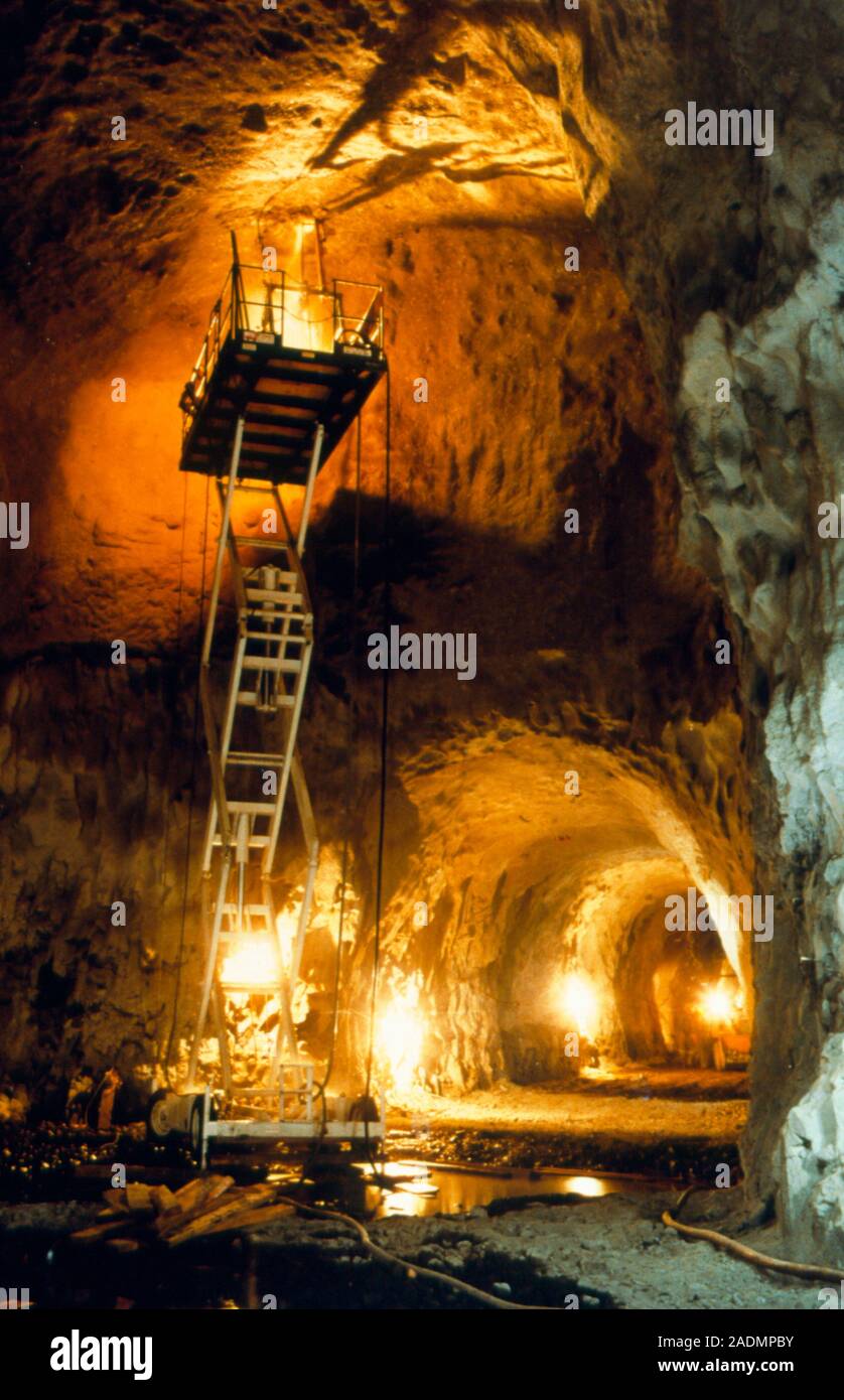 Equipment being installed in subterranean basalt caverns under the ...