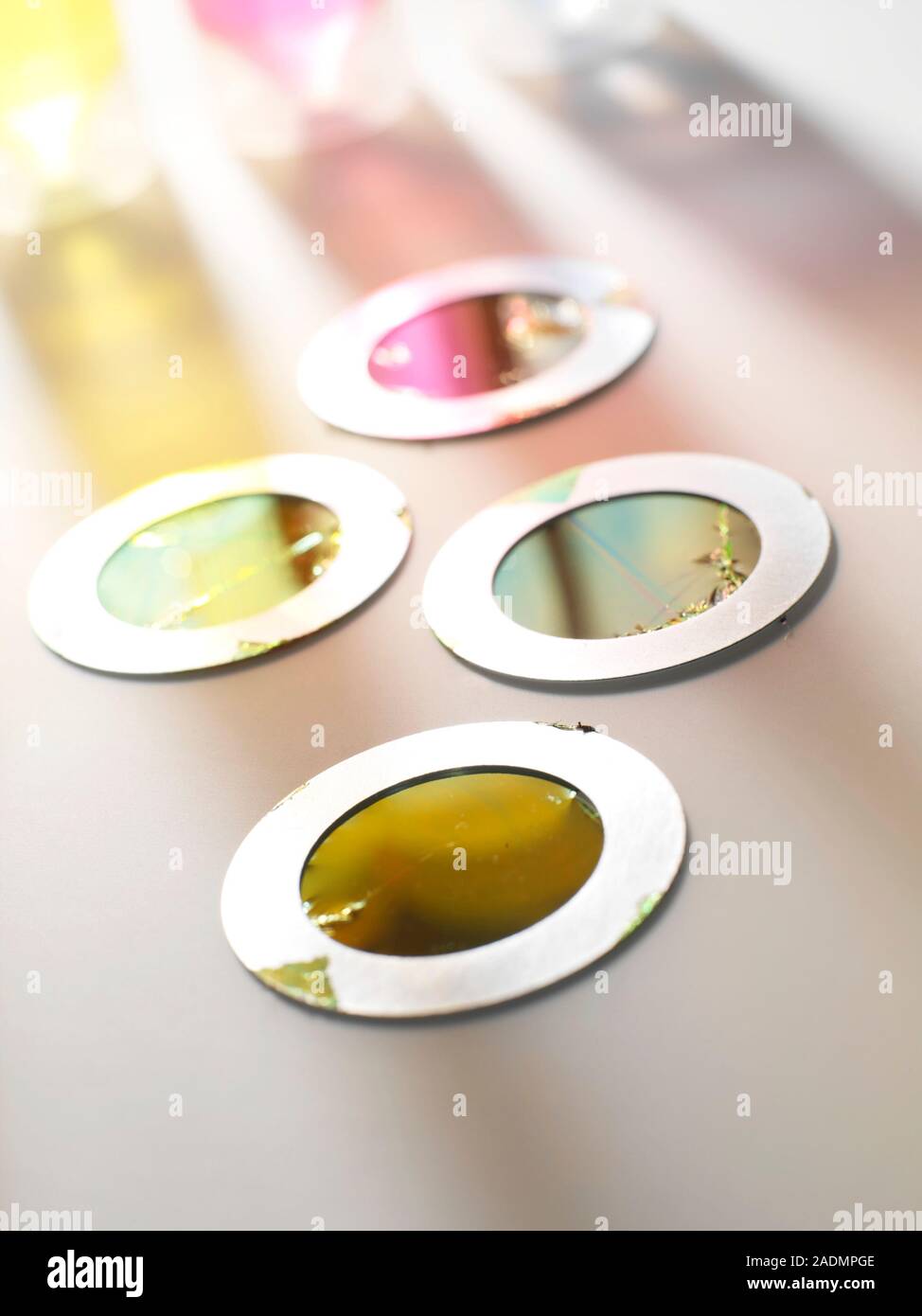 Traceable radioactive sources. These discs contain standardised samples ...