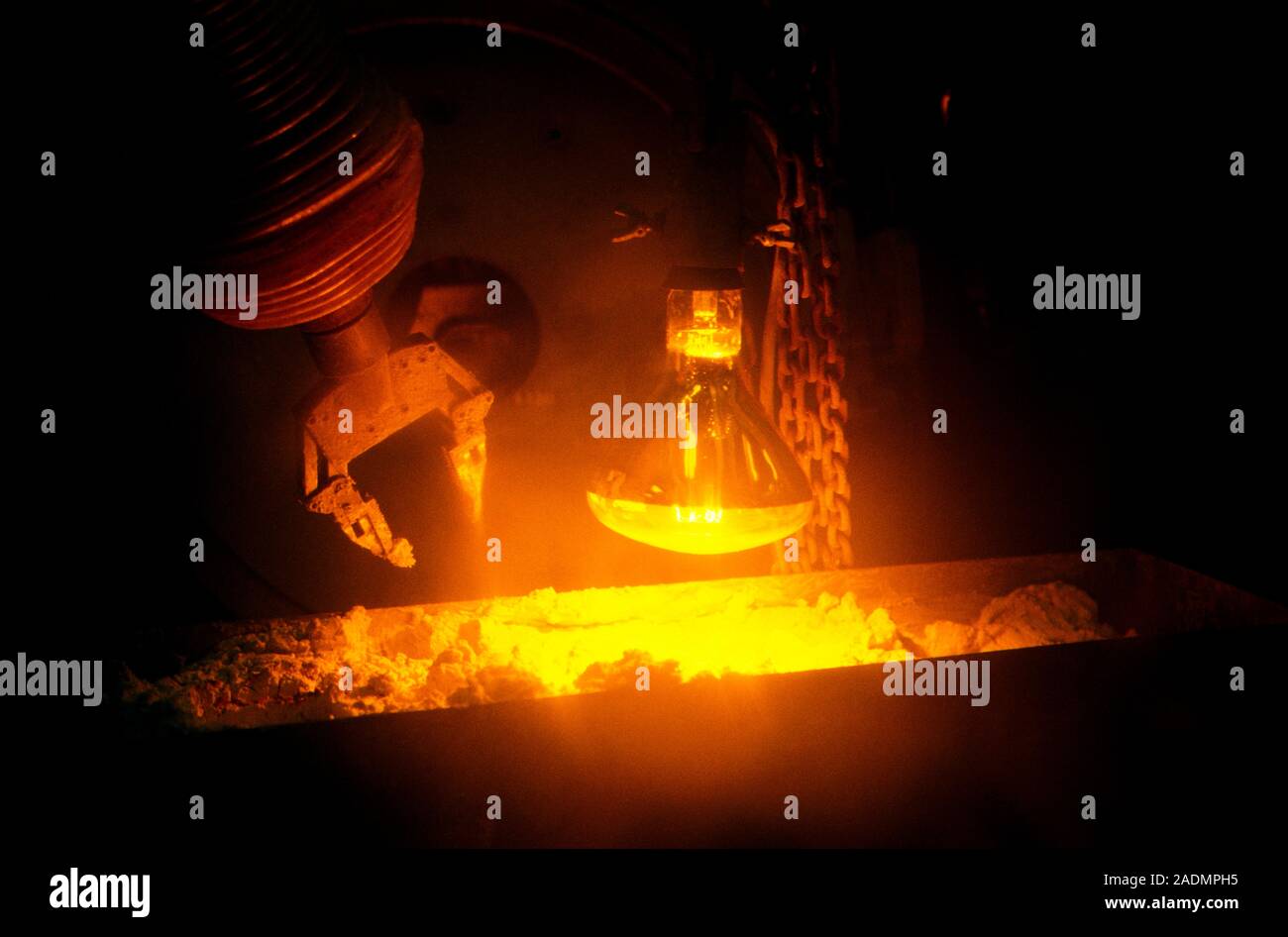 Nuclear fuel reprocessing. Remote-handling machinery being used to ...