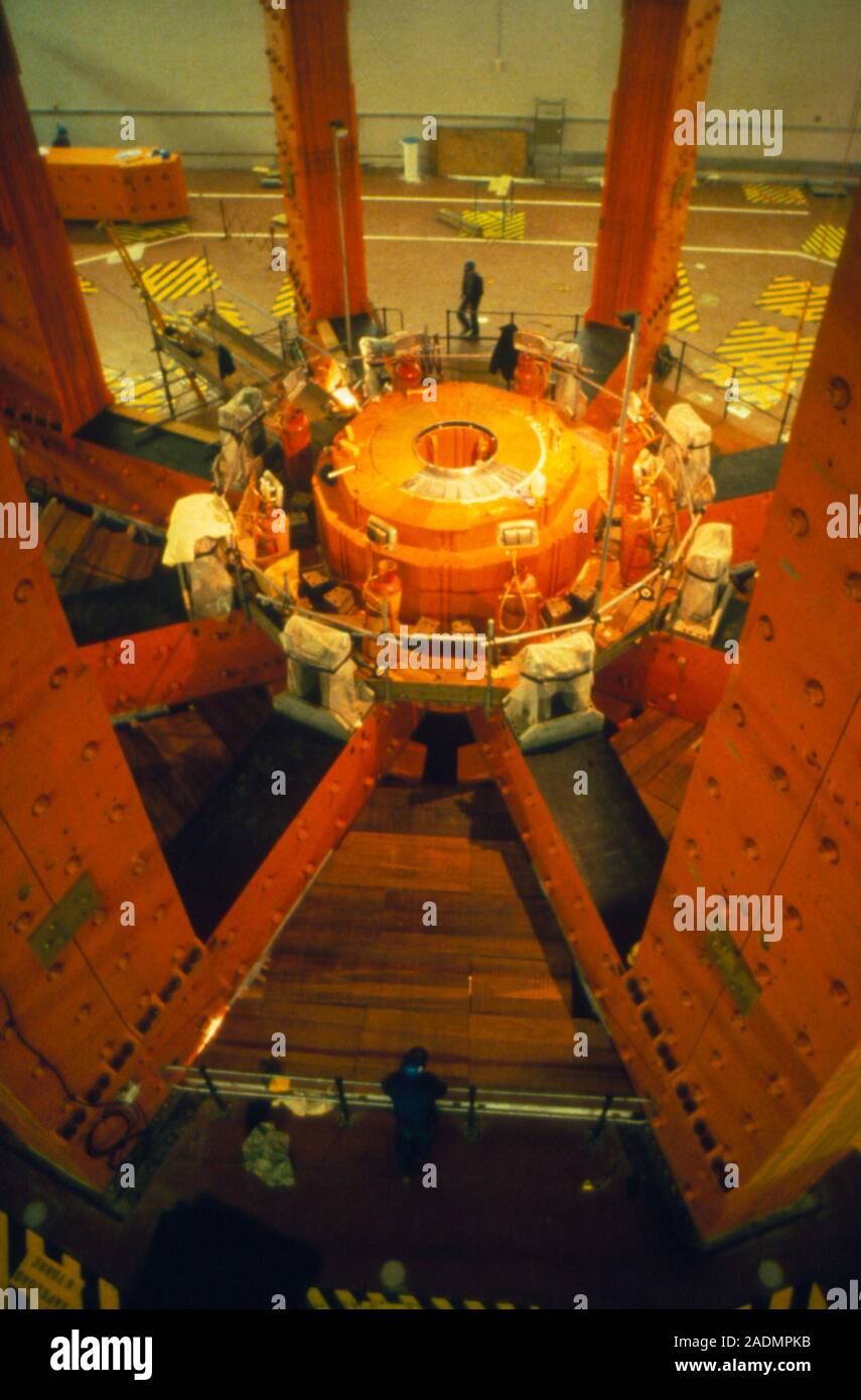 Inside the transformer limbs which will hold the torus at JET, involved ...