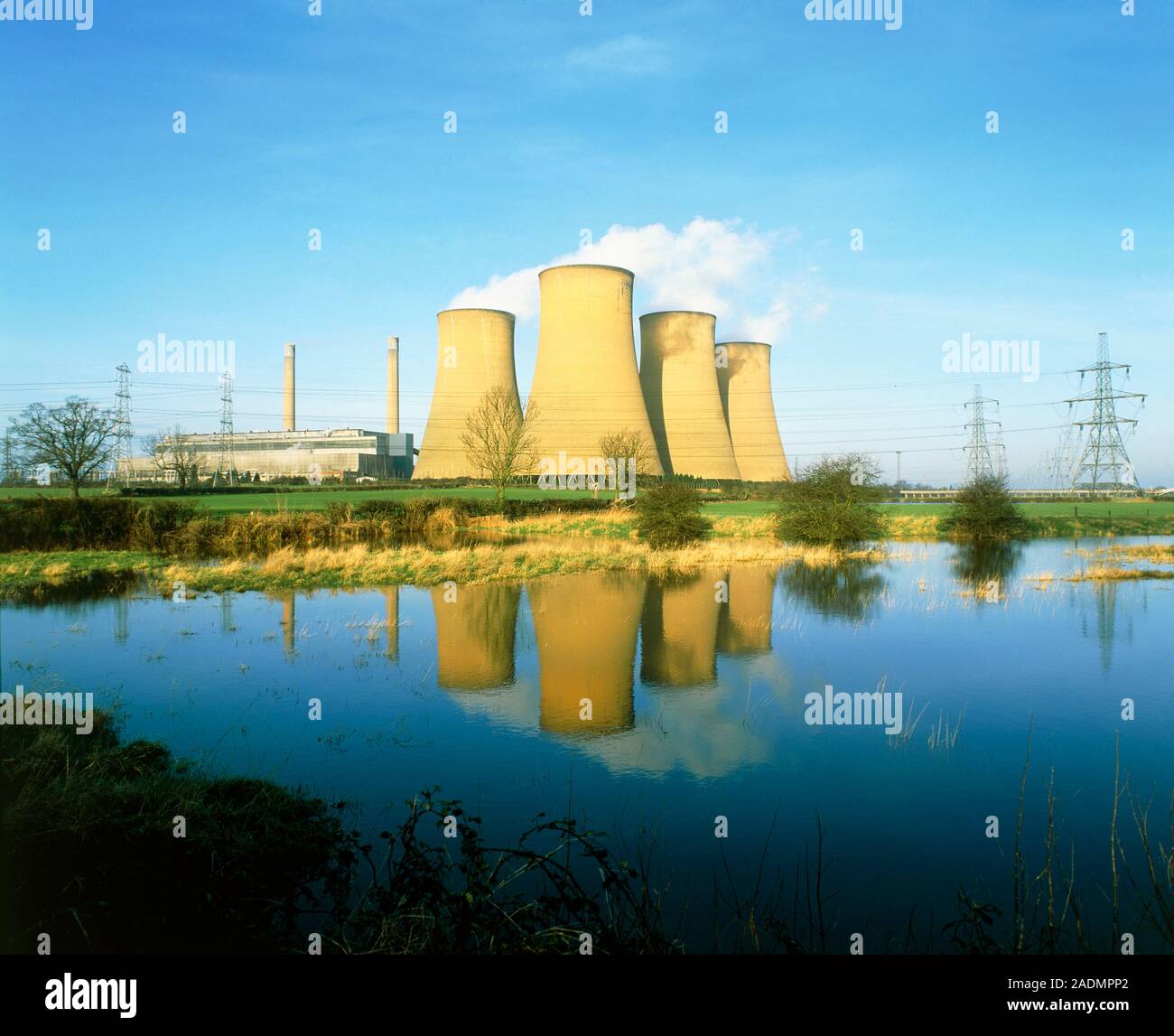 Coal-fired power station. View of the High Marnham coal-fired power ...