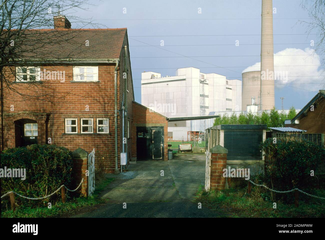 Ince power station. Brick house with the abandoned Ince Power Station ...