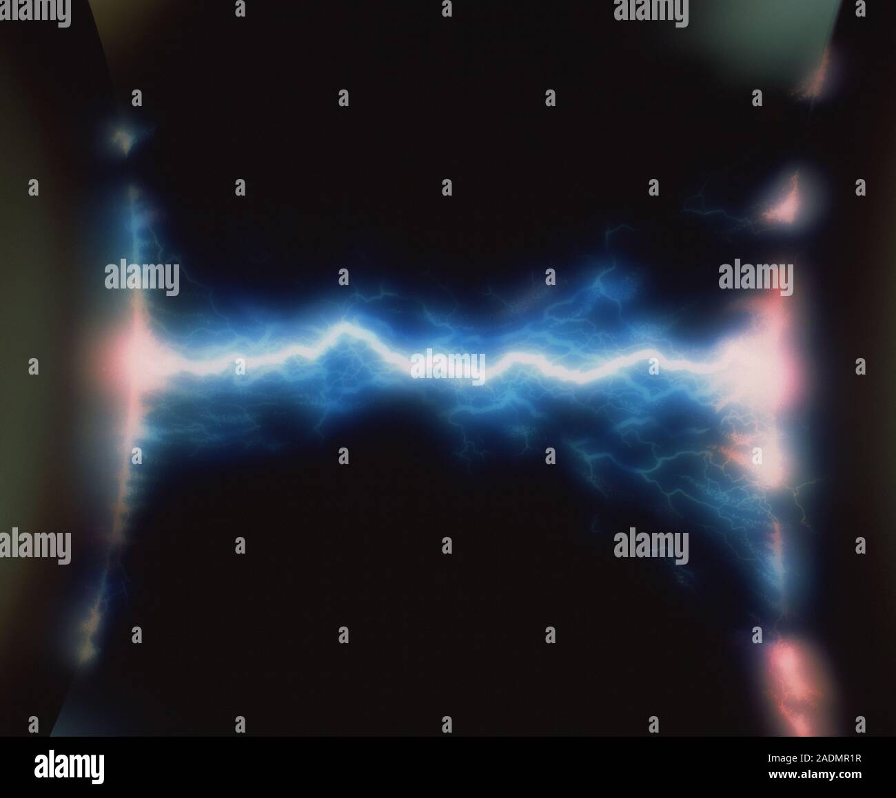 Illustration of an electrical discharge between two metal objects Stock ...