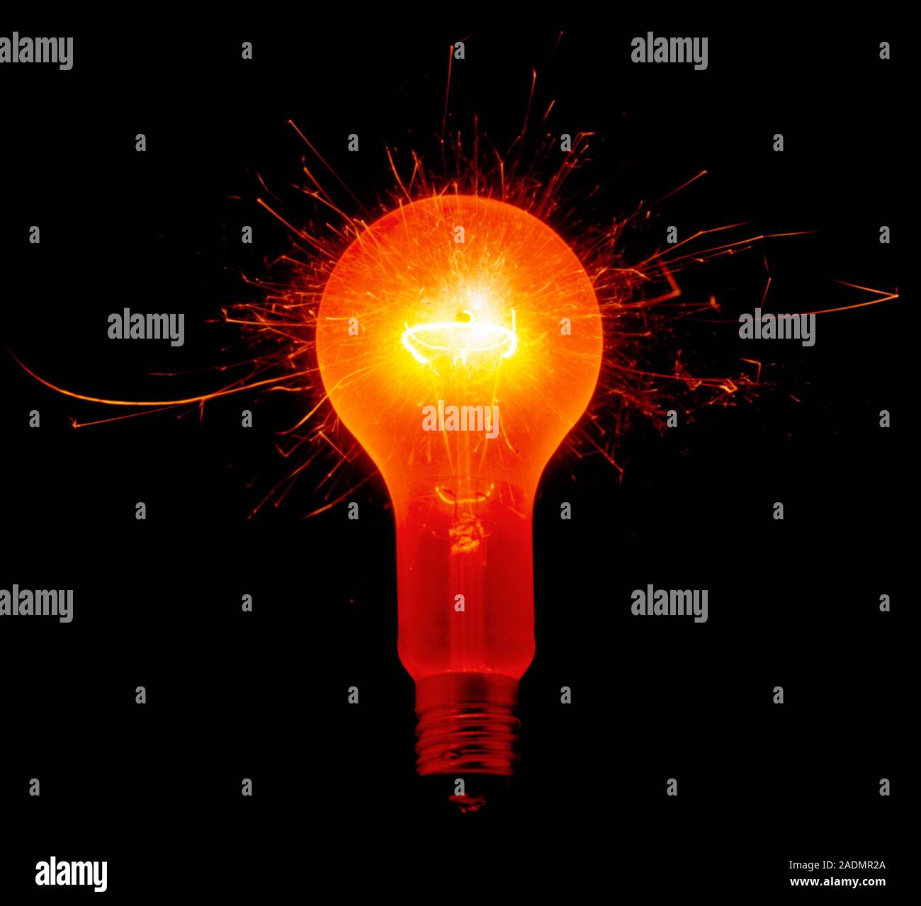 Glowing electric light bulb Stock Photo - Alamy